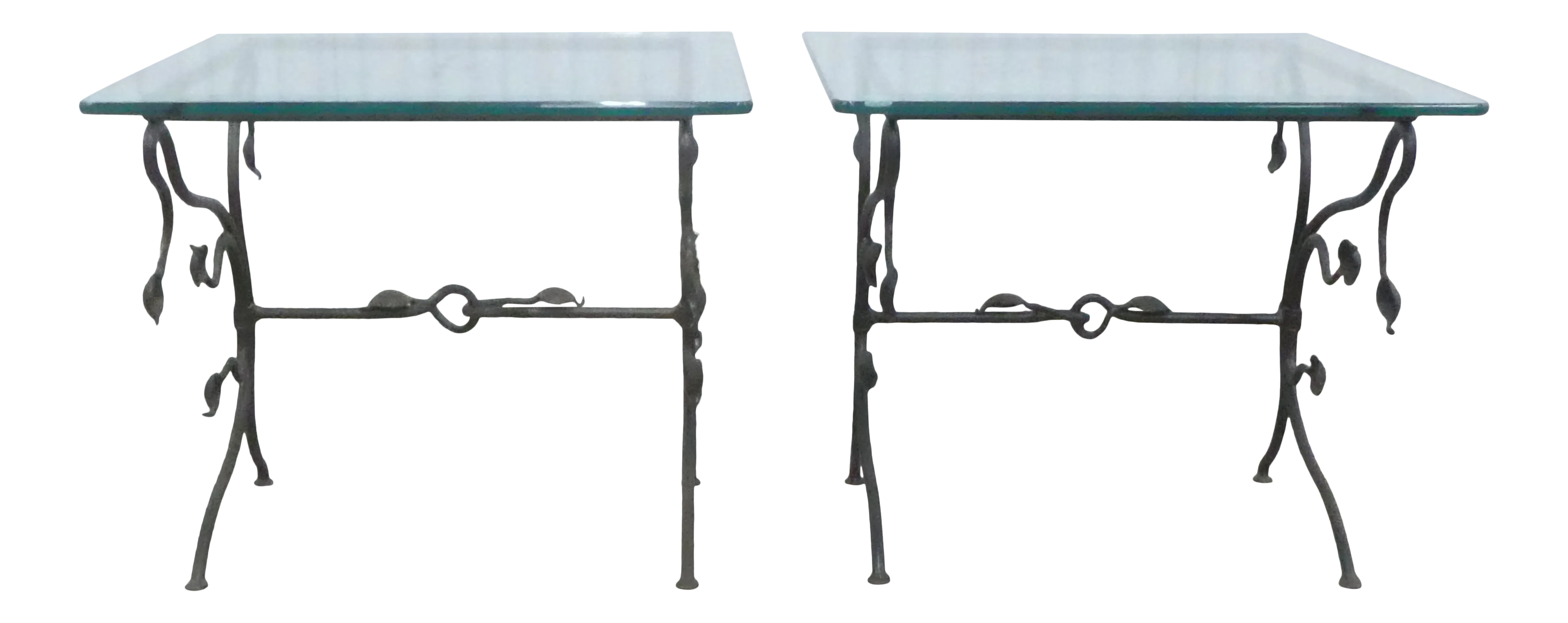 Vintage Hand Wrought Iron Tables - a Pair | Chairish