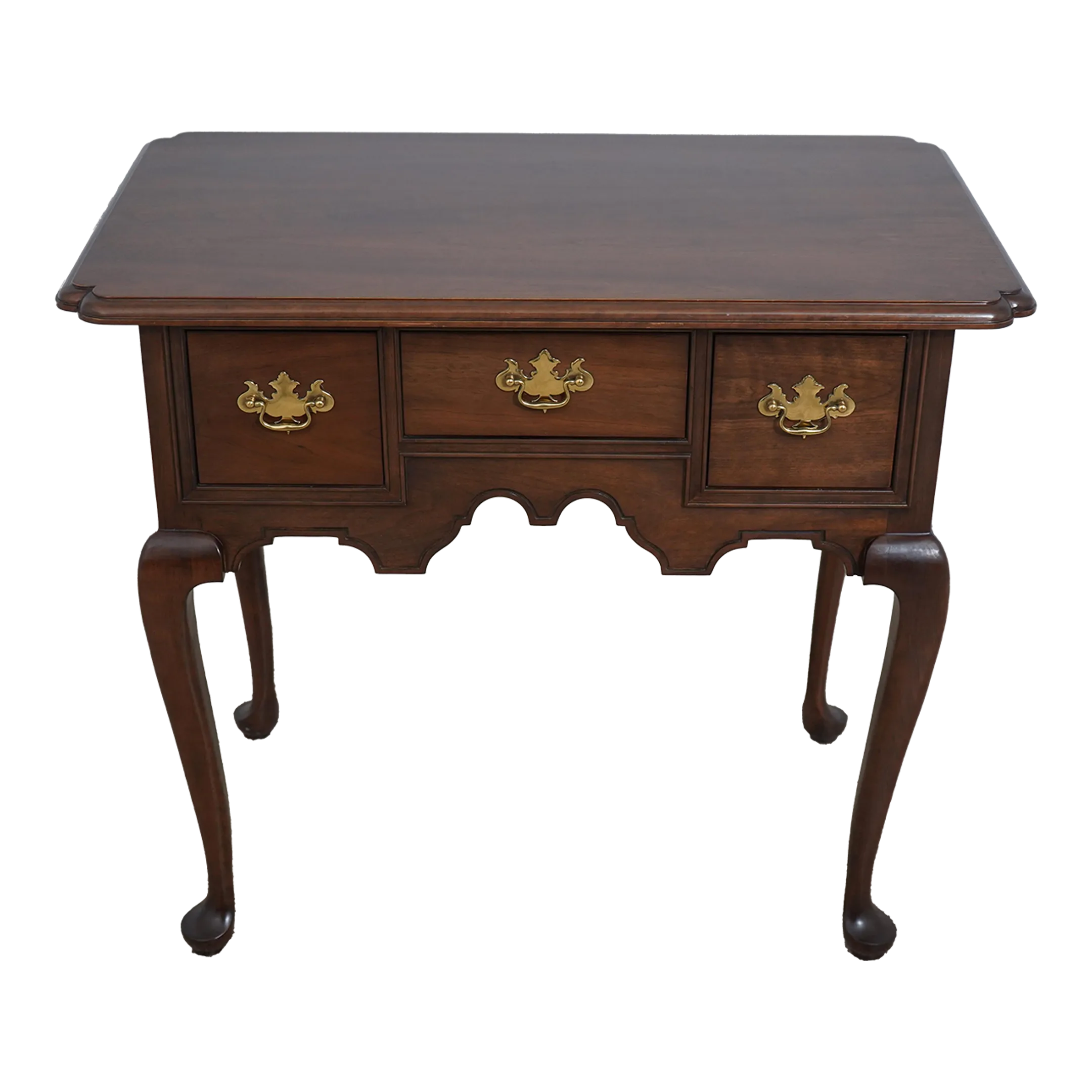 Stickley Queen Anne 3 Drawer Cherry Lowboy | Chairish