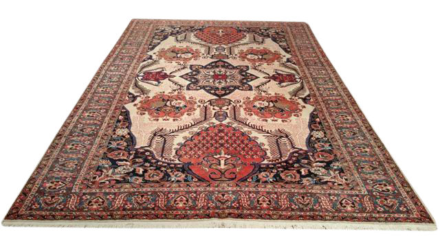 Persian Bakhtiar Handmade Knotted Rug - 7x10 - Size Cat. 8x10 | Chairish