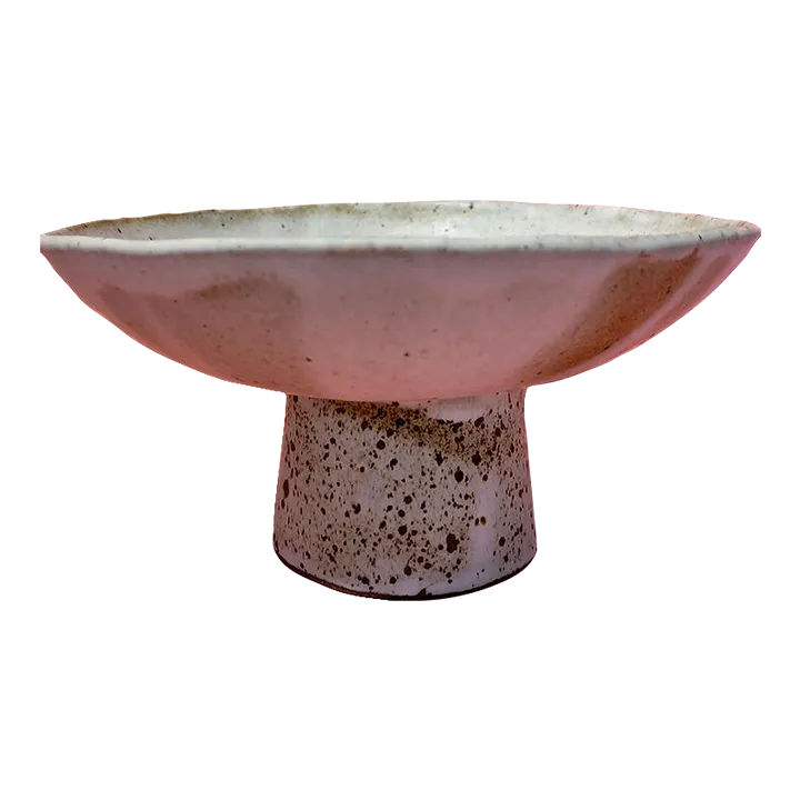 Modern Rustic White Footed Bowl | Chairish