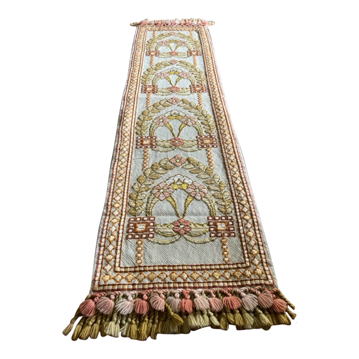 Antique Woolwork Table Runner | Chairish