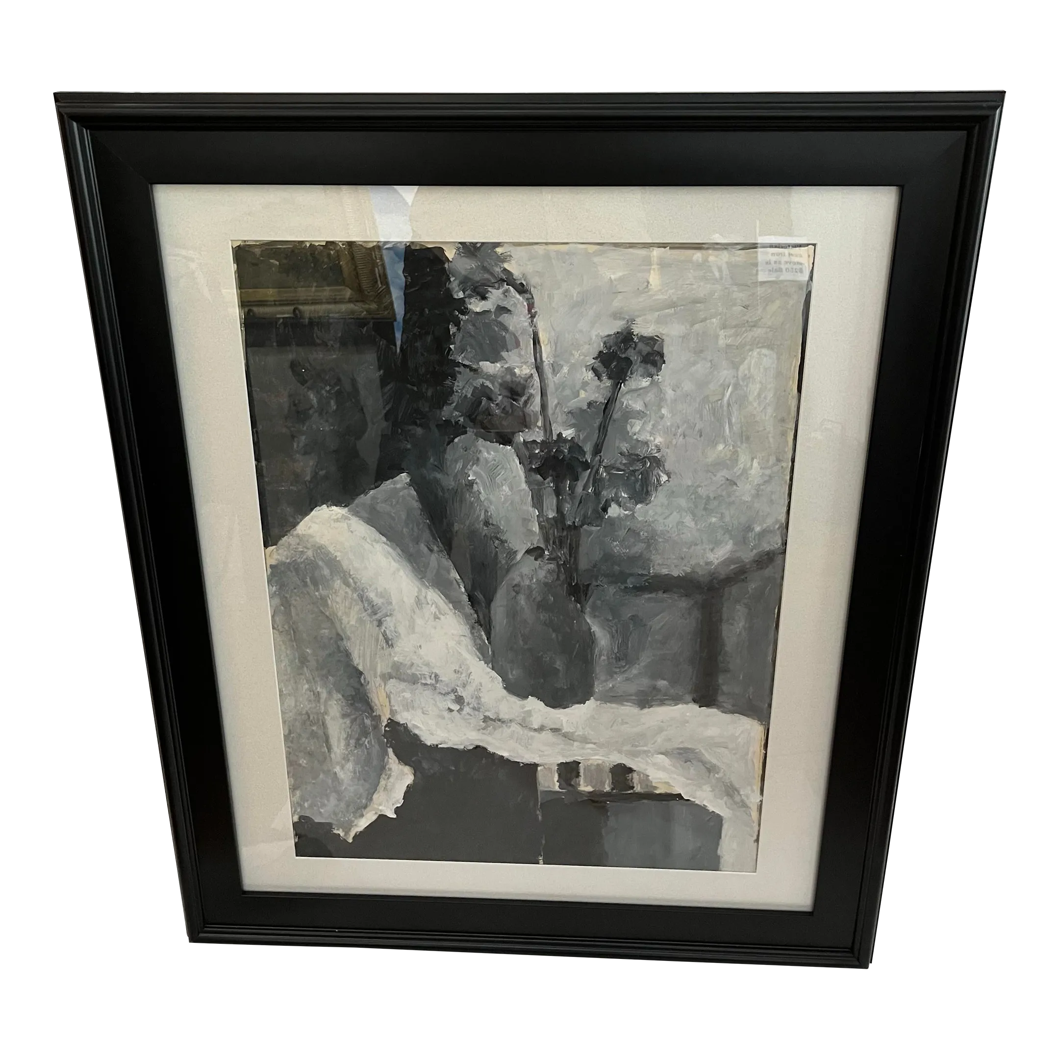 Hadassah Zuberi 1966 Black & White Gouache Still Life Painting on Paper ...