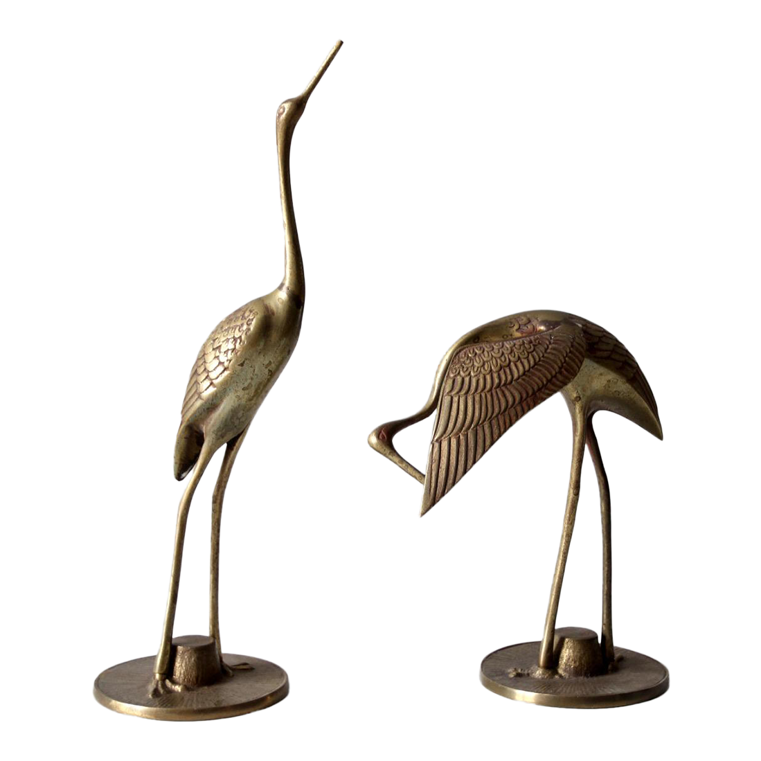 Mid Century Brass Bird Figures Pair | Chairish
