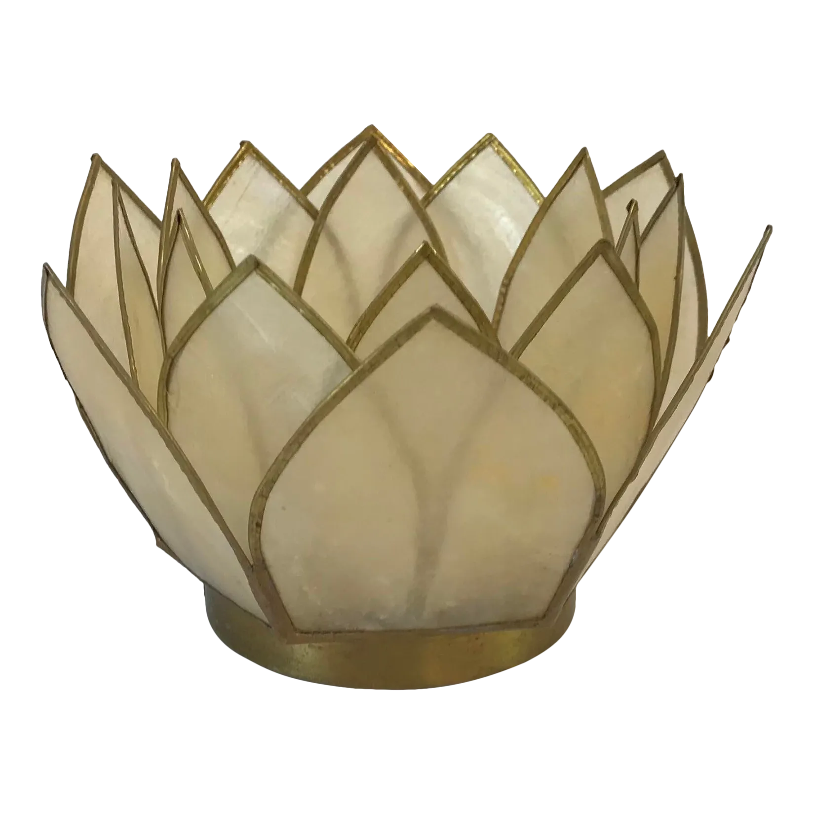 Vintage Capiz Shell Flower Shaped Votive Holder | Chairish