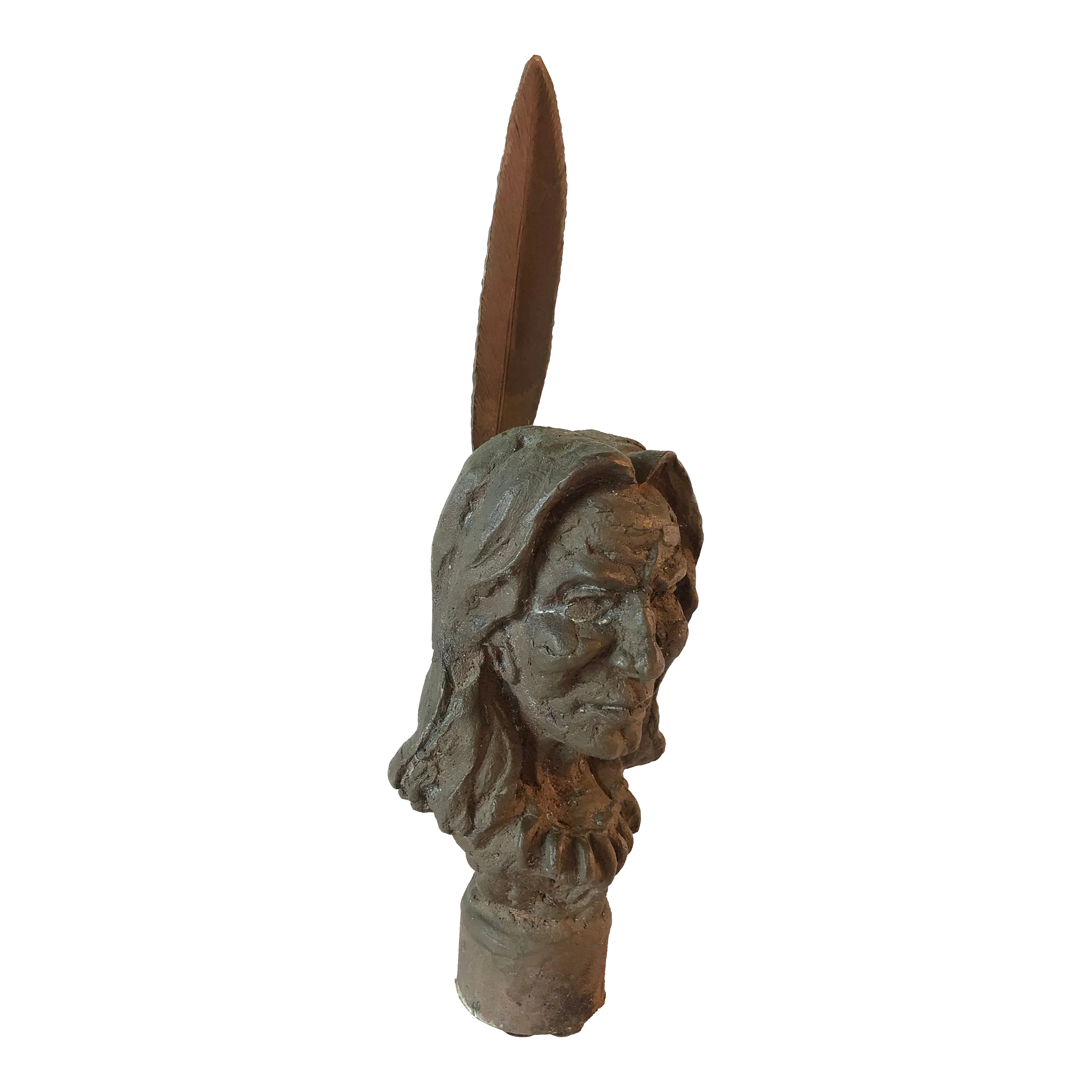 Bronze Native American Bust Sculpture | Chairish