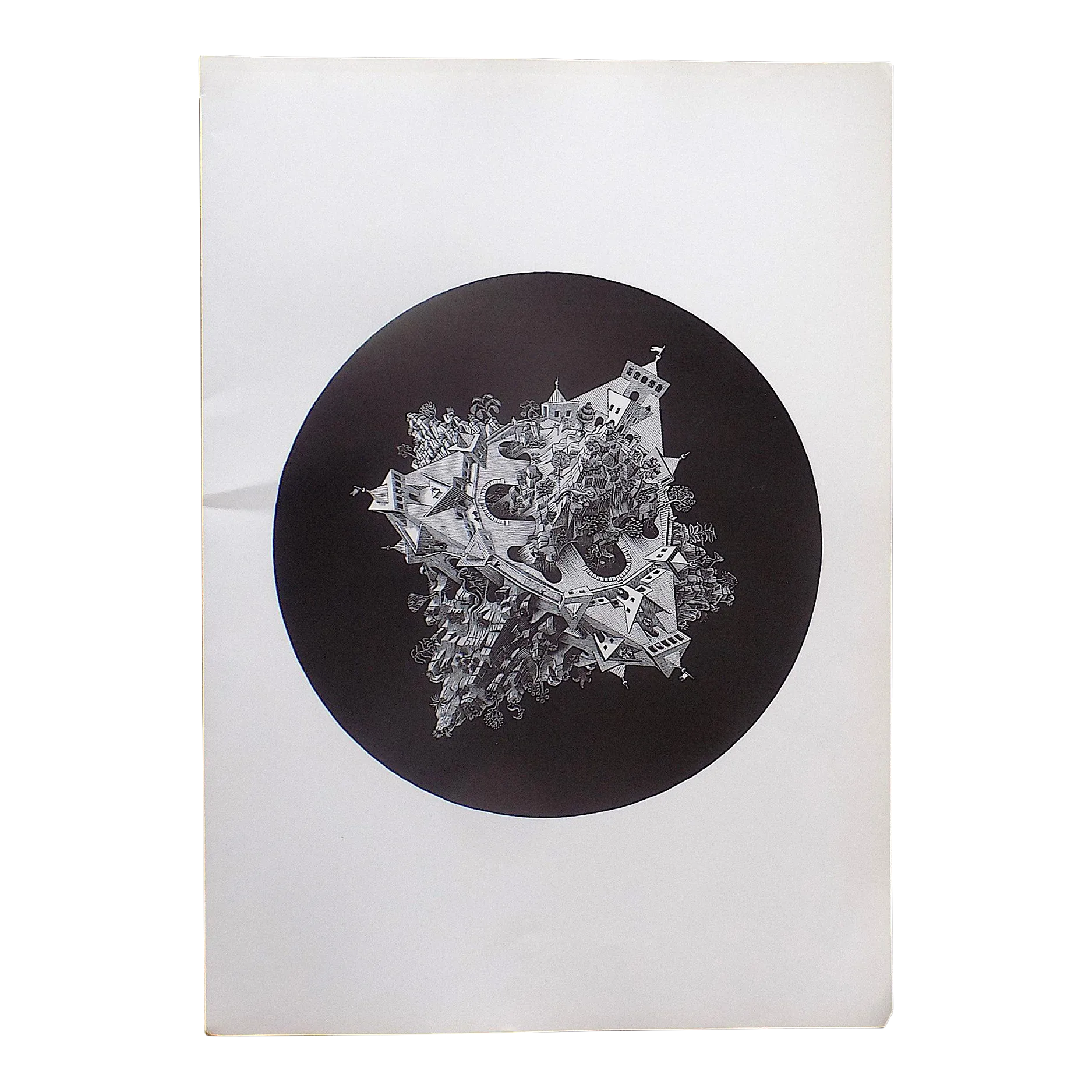 Vintage 20th Century M. C. Escher Lithograph "Double Planetoid" | Chairish