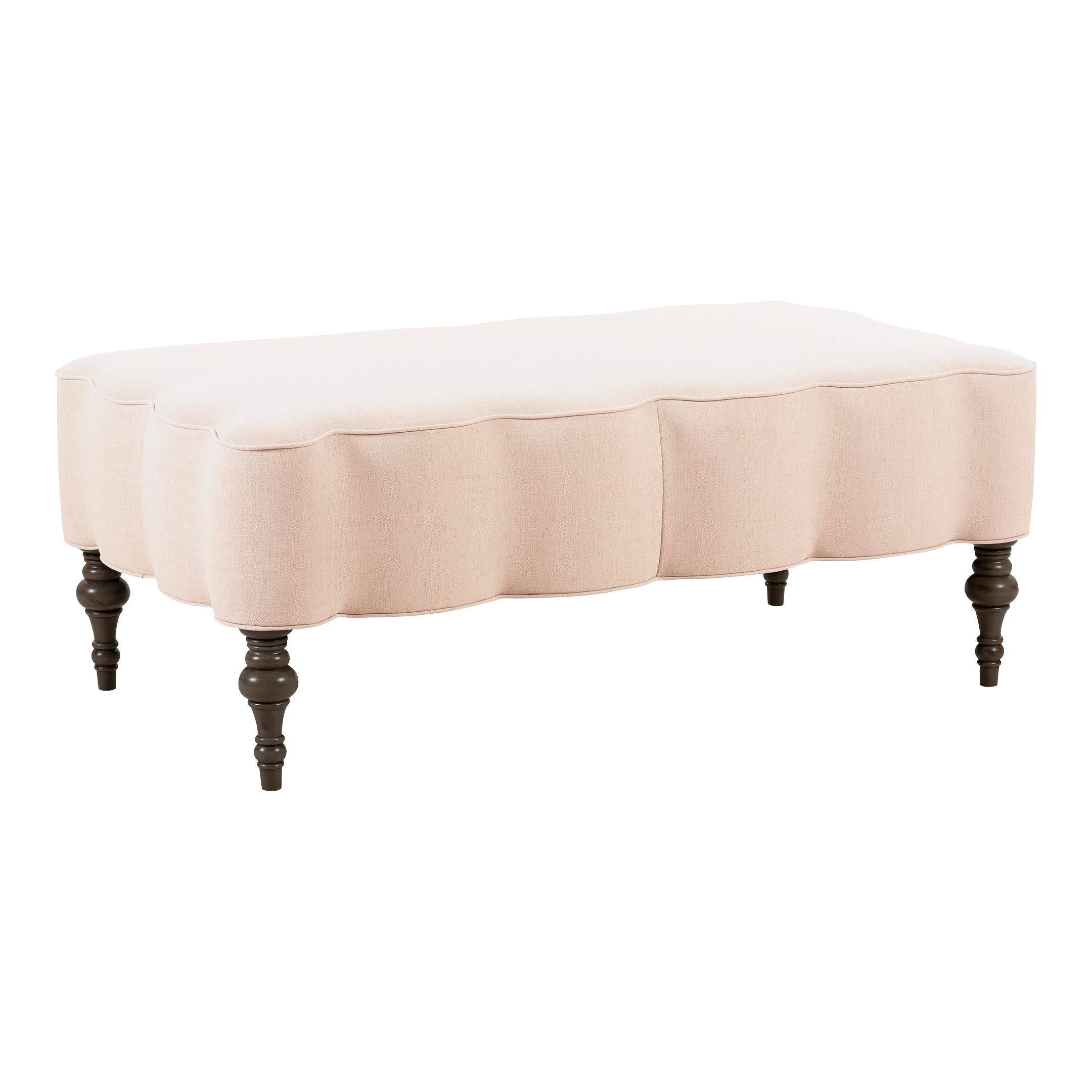 Mirasol Scalloped Ottoman, CUSTOM COM FOR ALEX ADAMSON DESIGN | Chairish