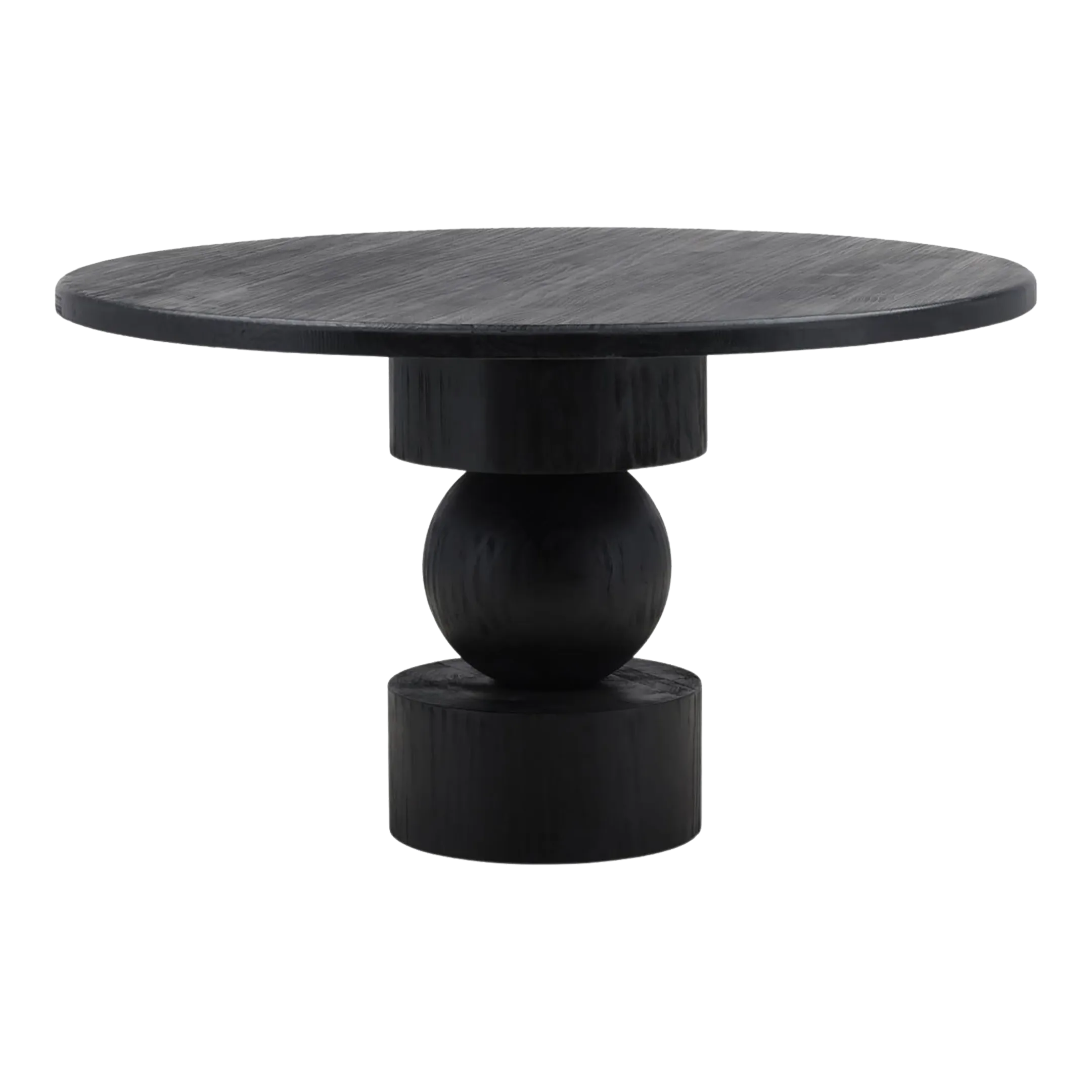 Black Stack Pedestal Dining Table | Chairish