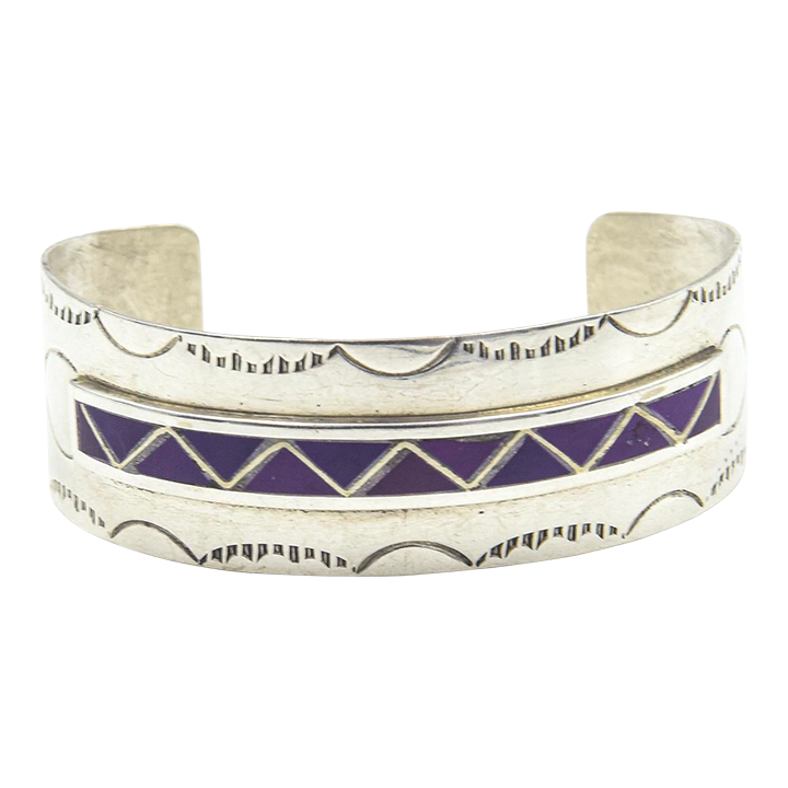 Late 20th Century Navajo Native American Inlay Sugilite Sterling Silver ...