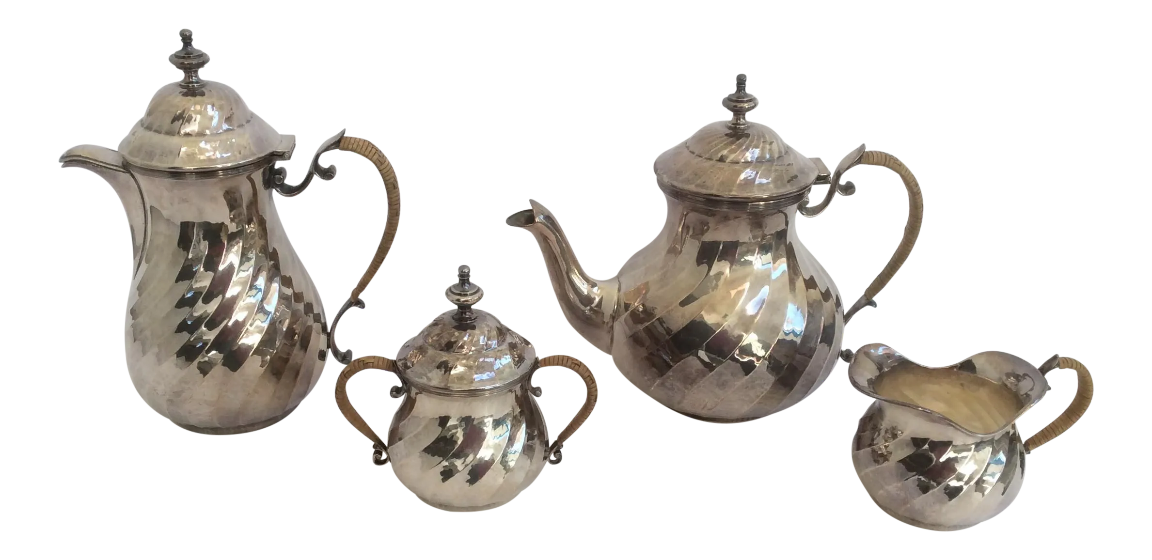 Early 20th Century Silver Tea Service - Set of 4 | Chairish