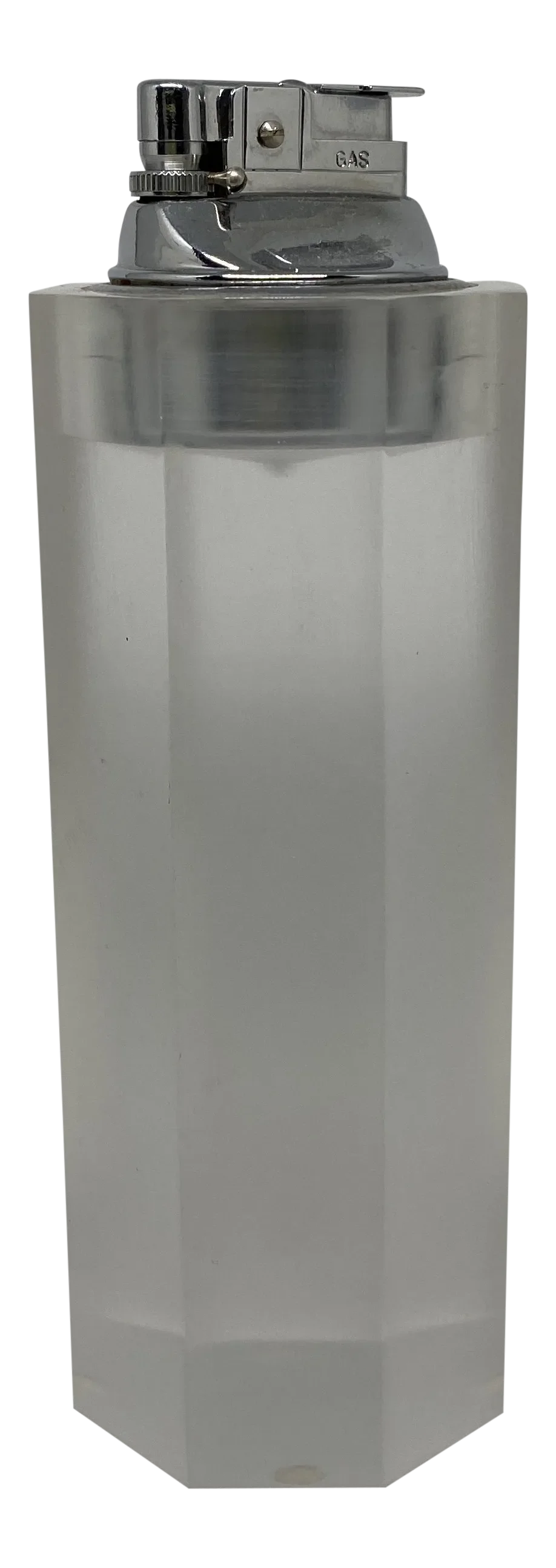 Vintage Opaque Lucite Faceted Table Lighter | Chairish