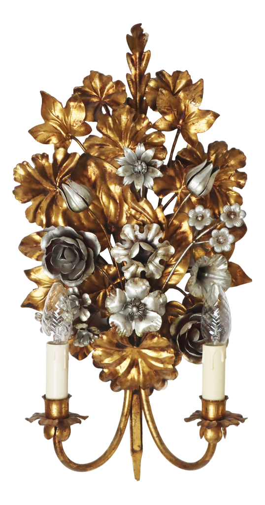 Italian Hollywood Regency Florentine Wall Lamp by S. Salvadori, 1960s ...