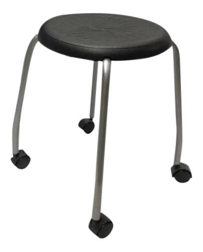 Industrial Rolling Low Stools | Chairish