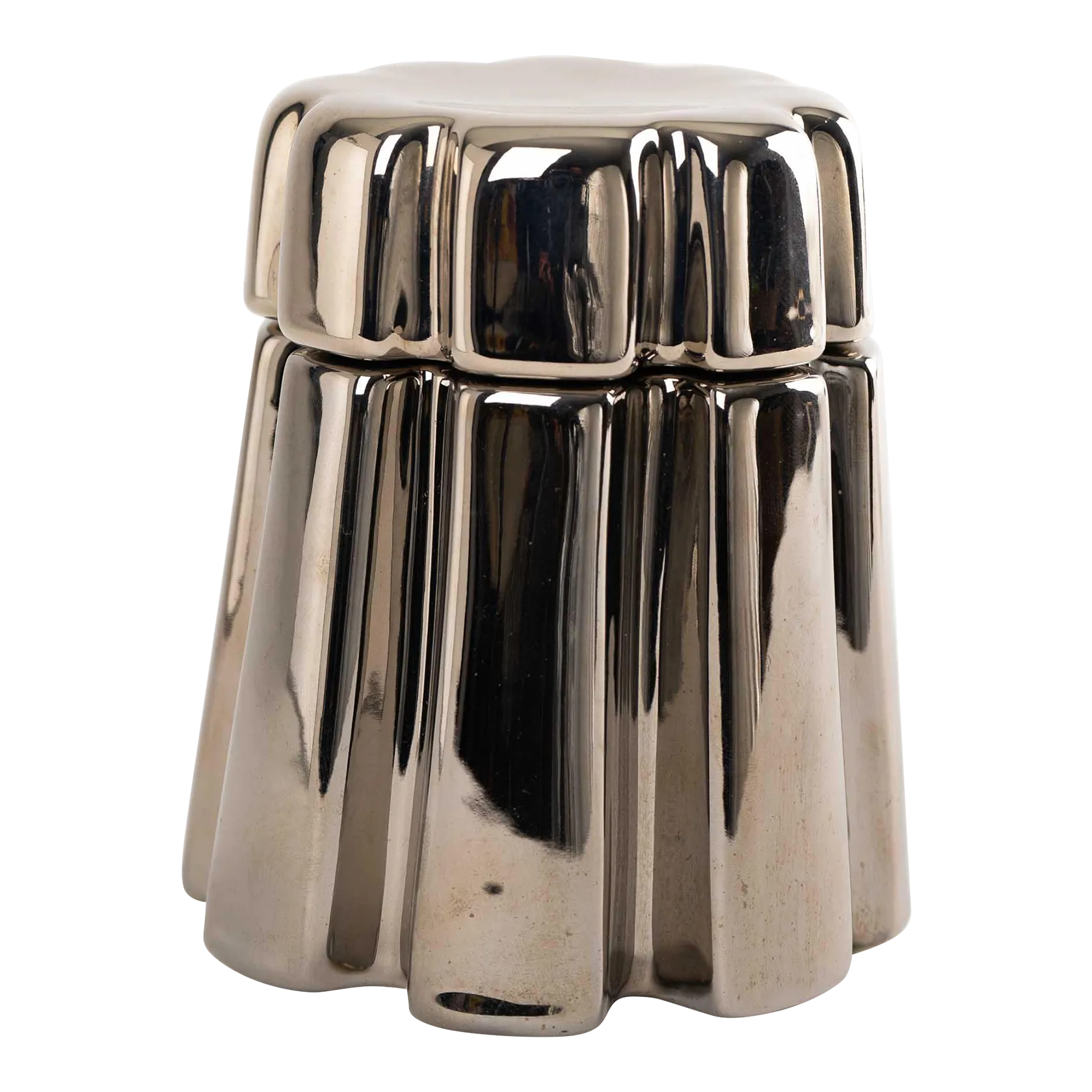 Vintage Jaru California Metallic Ceramic Lidded Jar | Chairish