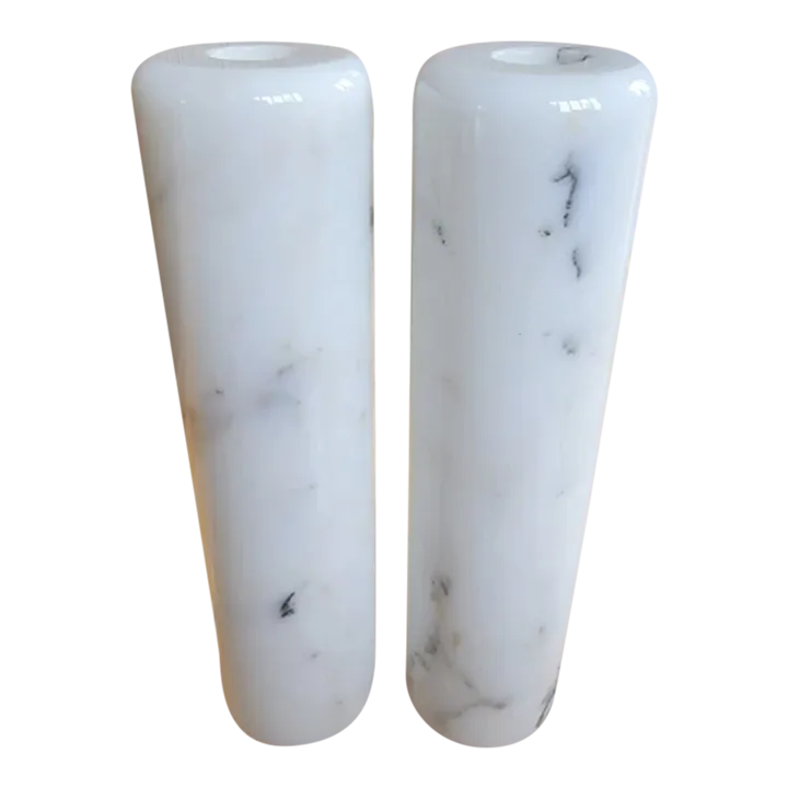Vintage Italian Marble Candlestick Holders- a Pair | Chairish