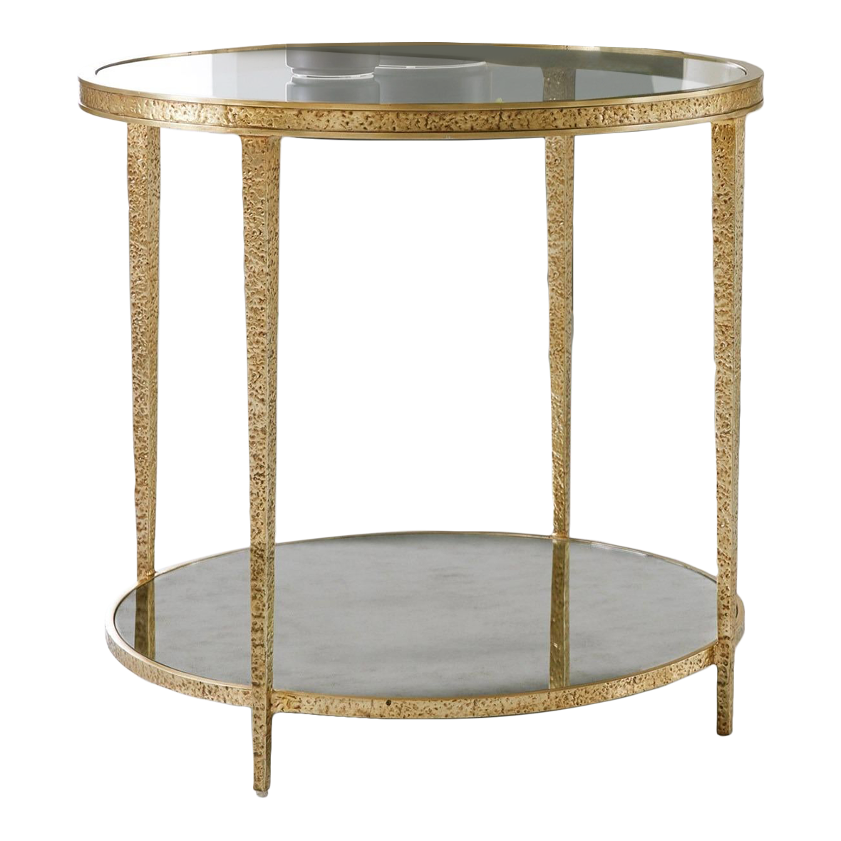 Modern History Sculpture Round Table - Antique Brass | Chairish
