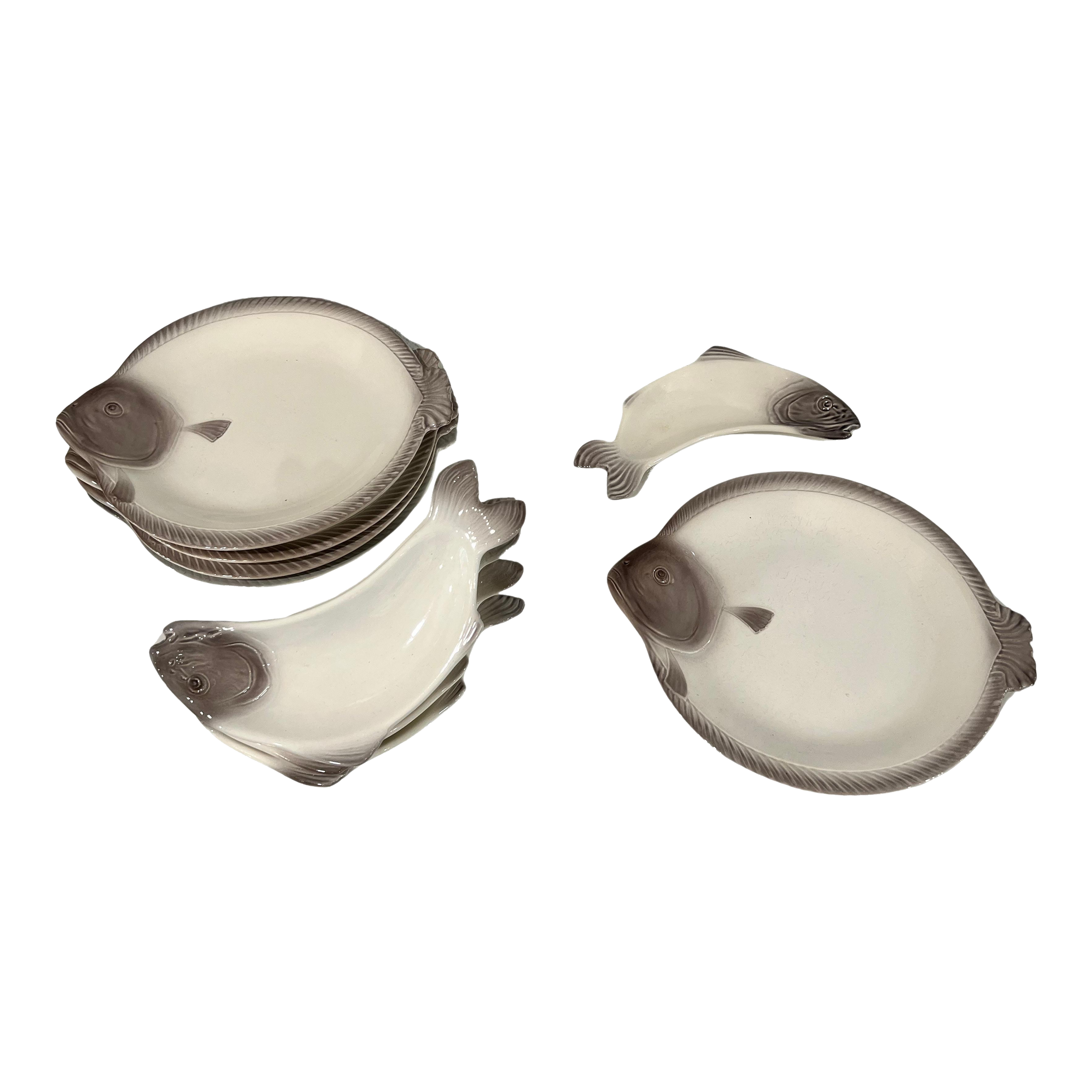 1950s German Waechtersbach Fish Plate Set- 12 Pieces | Chairish