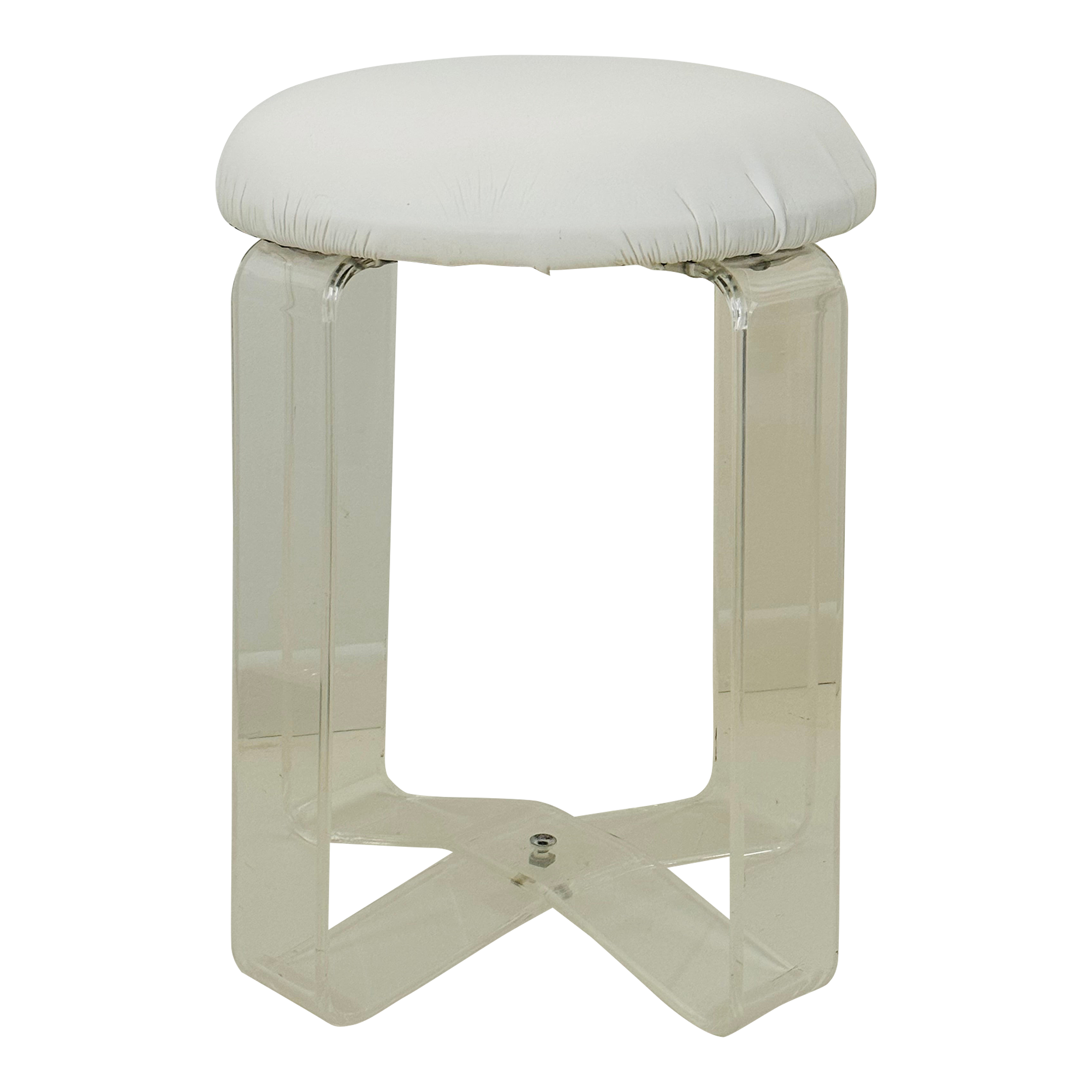 1970s Mid Century Lucite Vanity Stool | Chairish