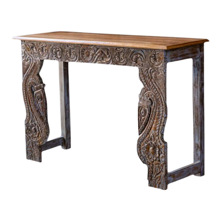 Indian Console Table Made From Antique Architectural Elements, Rustic ...