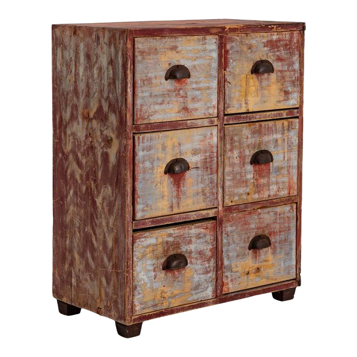 Antique Wooden Drawer Bank | Chairish