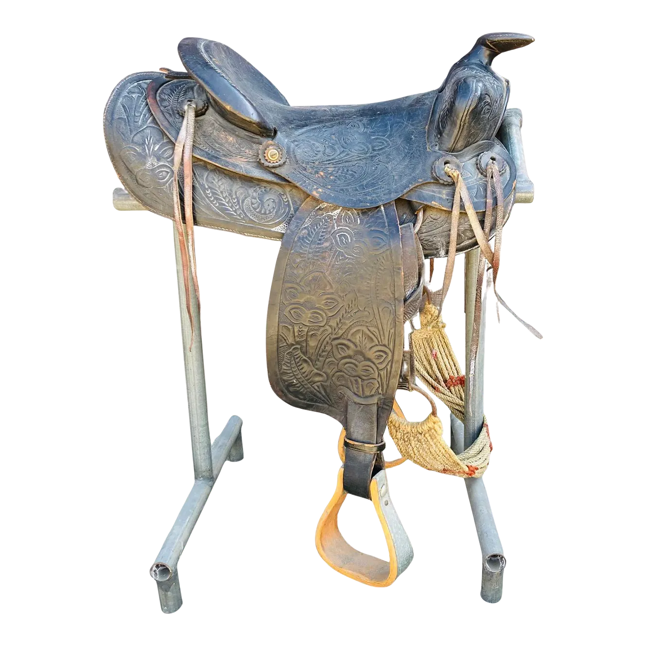 Vintage Mid 20th Century Decorative Leather Horse Saddle With Stand ...