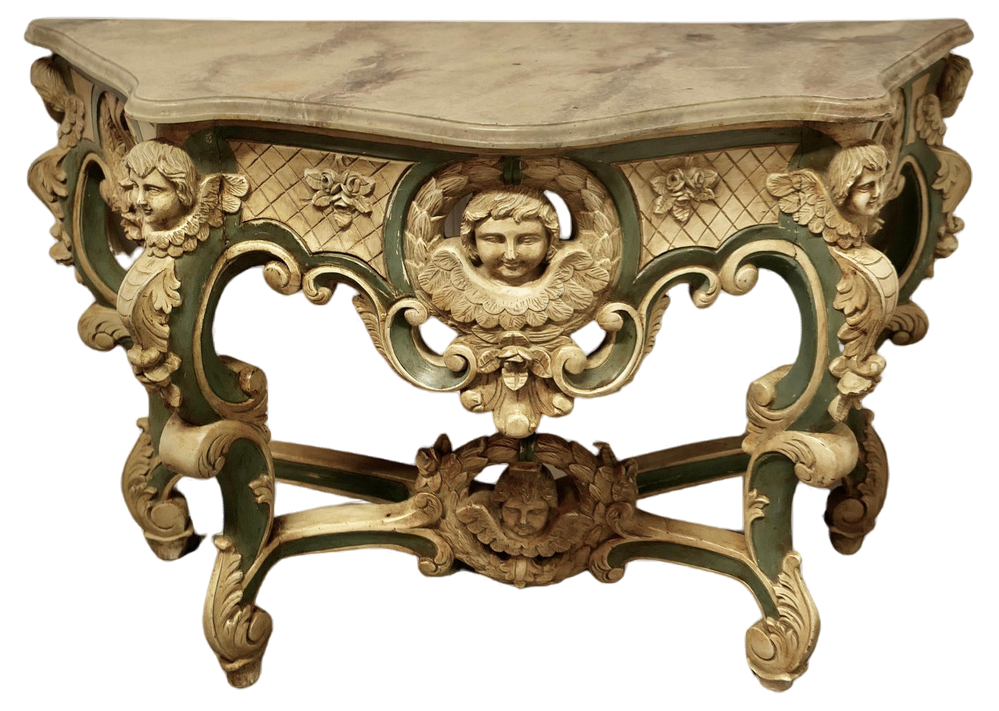 French Baroque Console Table, 1860 | Chairish