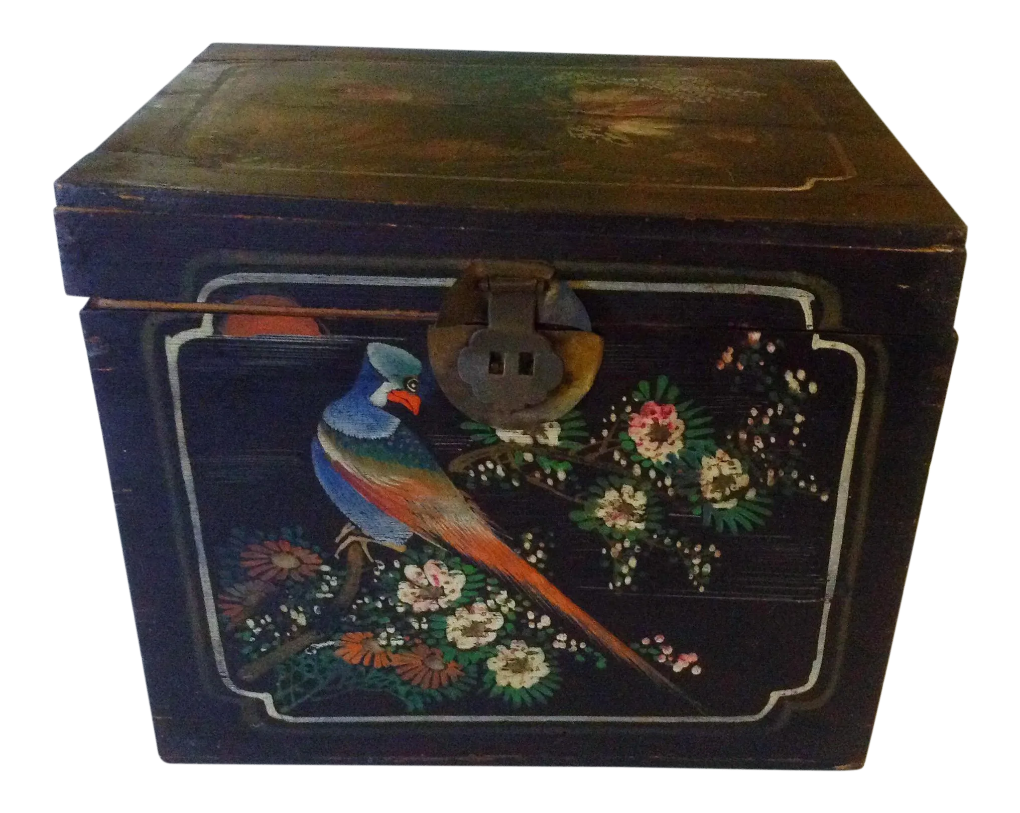 Antique Asian Chicken Box | Chairish