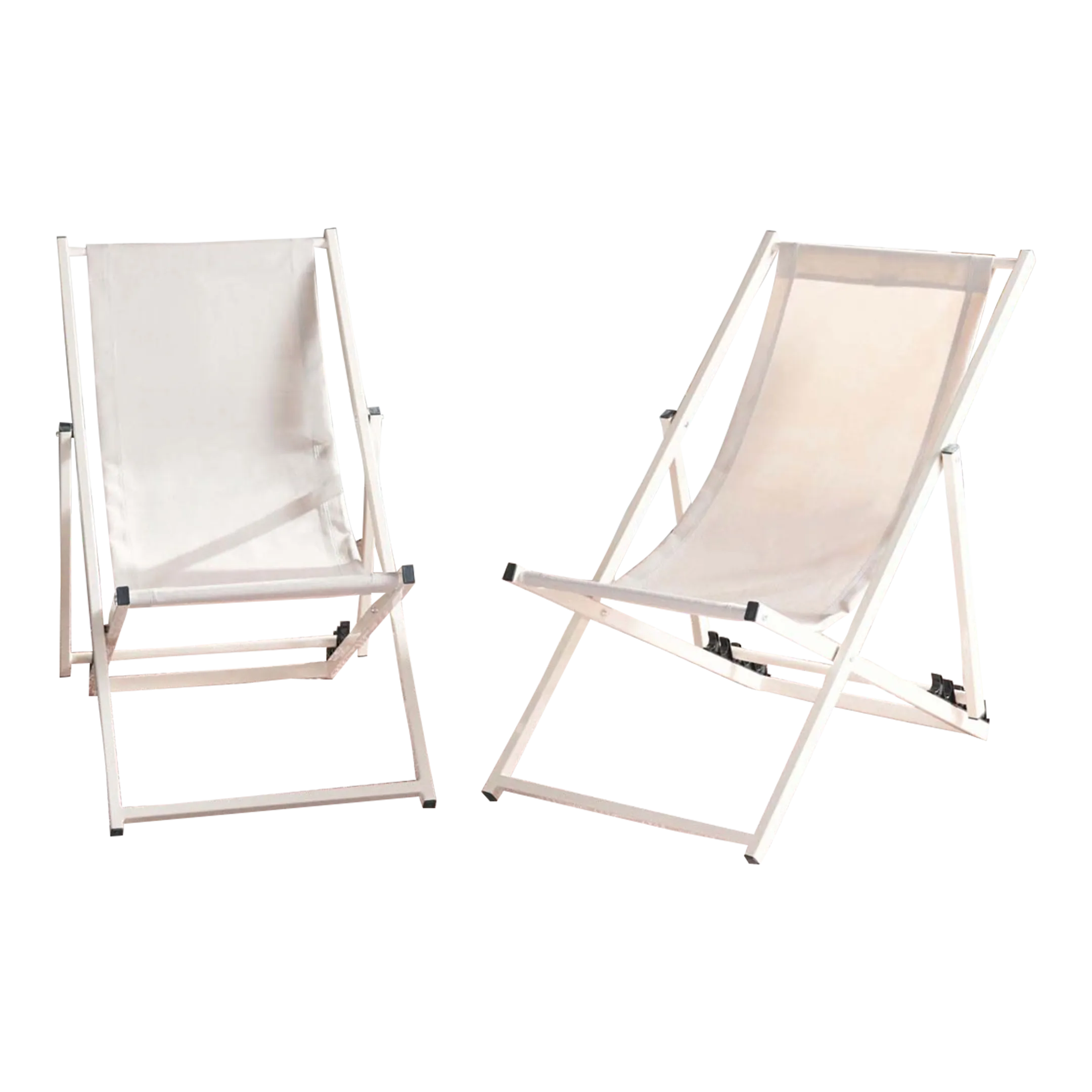 Breslin Sling Chairs, Set Of 2 - Beige | Chairish