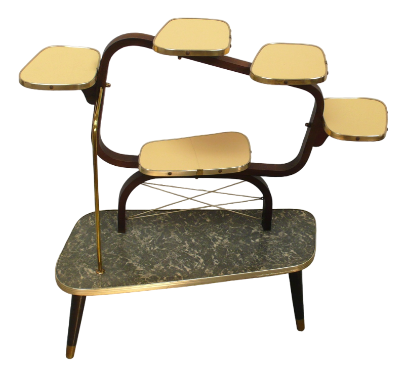 Large Mid-Century Modern German Side Table with 6 Levels, 1950s | Chairish