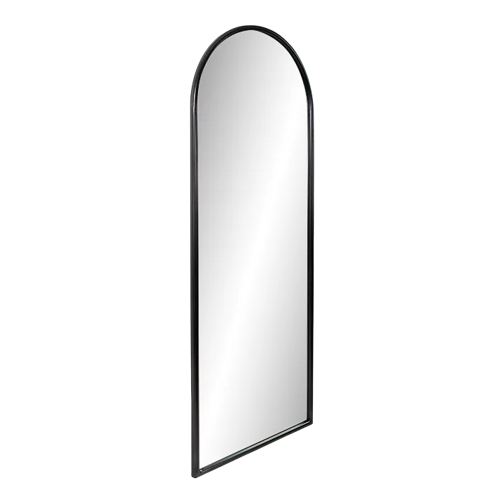 Arched Matte Black Mirror | Chairish