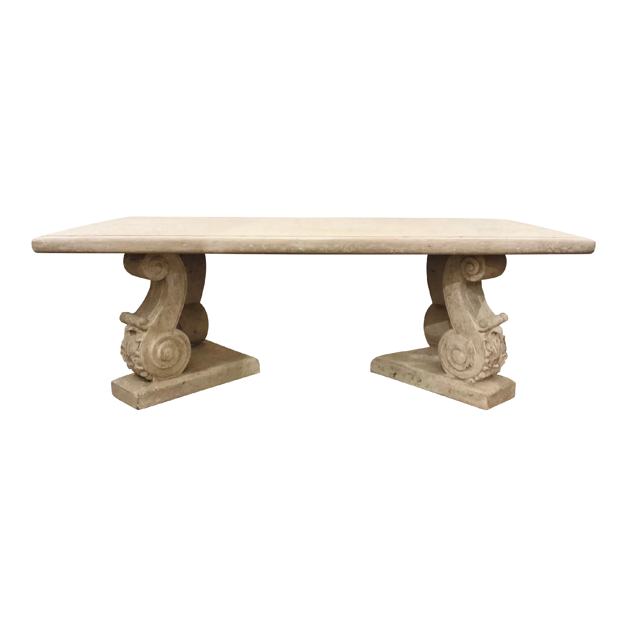 Bernhardt Neoclassical Acanthus Scroll Leg Textured Stone Cocktail ...
