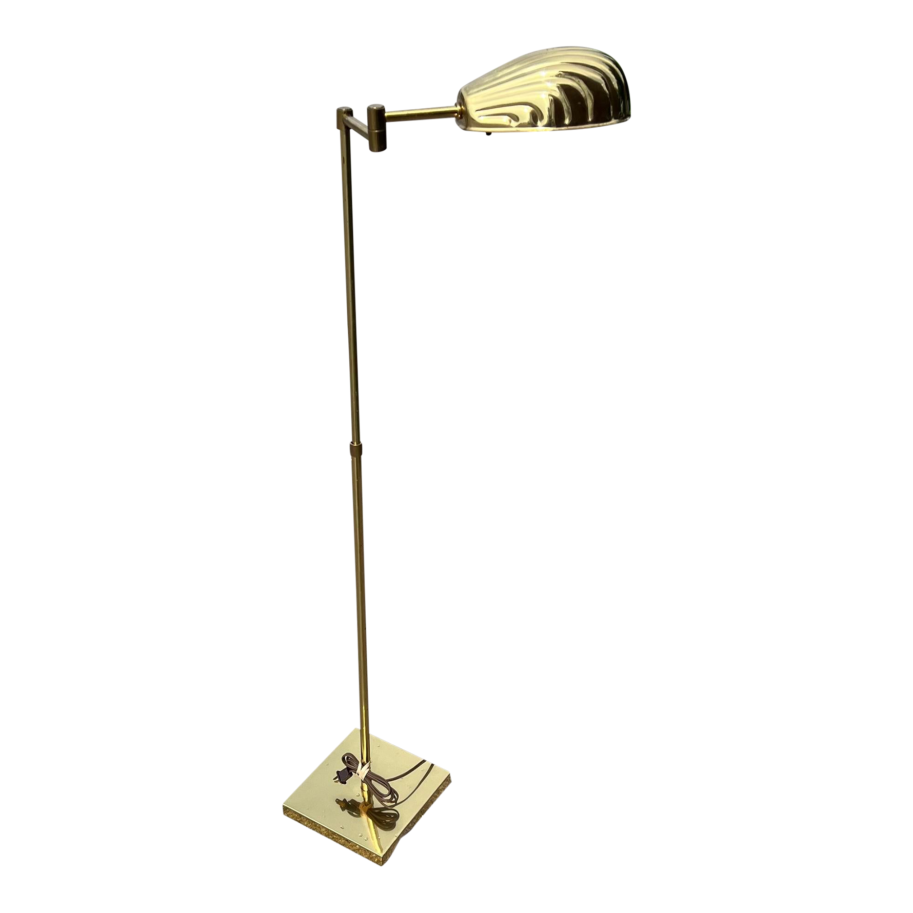 Vintage 1970s Brass Scalloped Shell Floor Lamp | Chairish