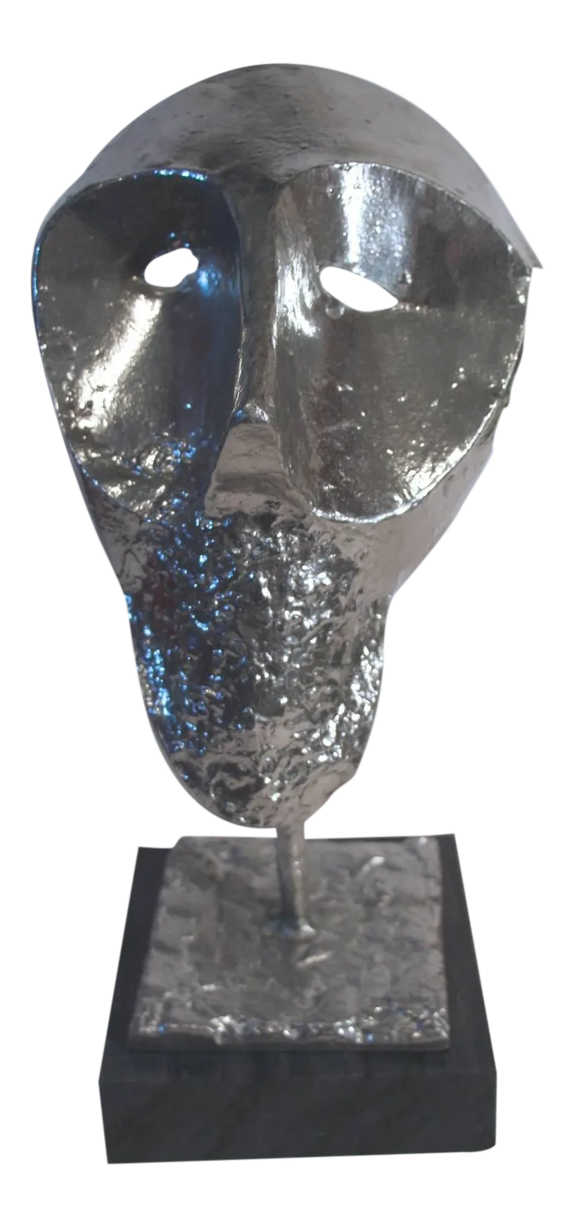 Abstract Cast Metal Bust on Marble Base | Chairish