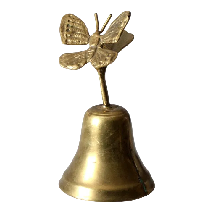Vintage Brass Butterfly Bell | Chairish