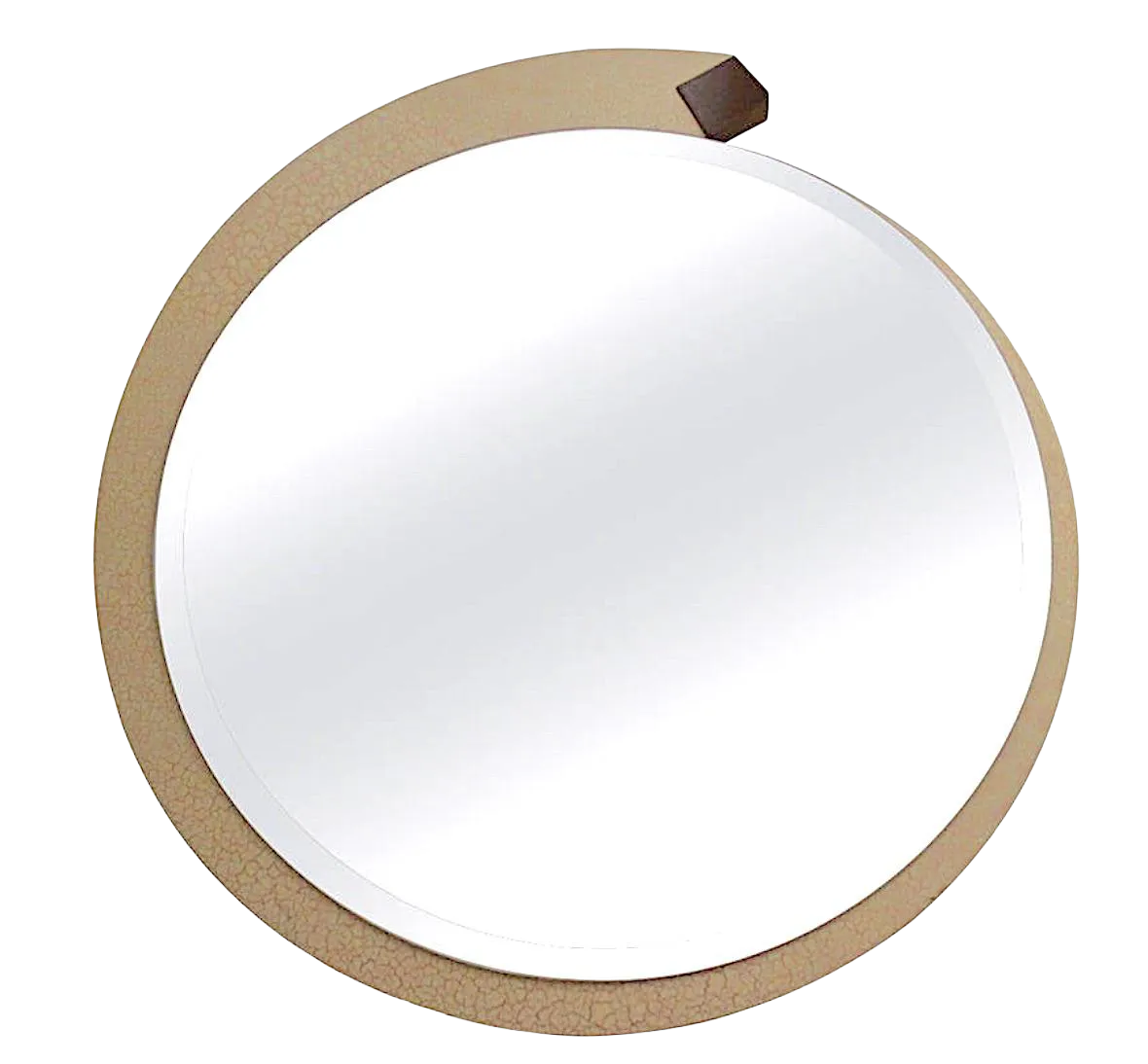 Glam Vintage Modern Ivory Crackle Round Revolving Spinning Mirror ...