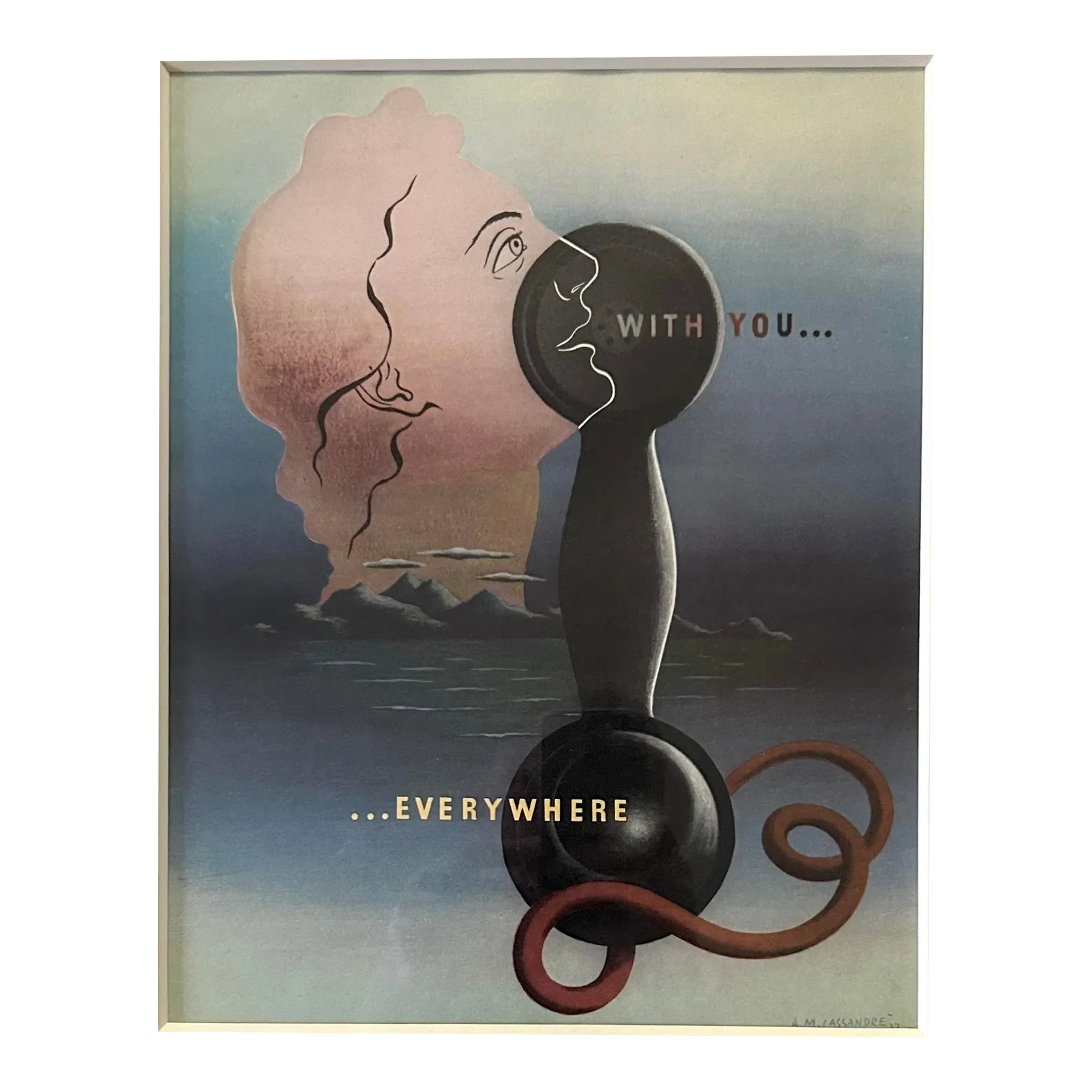 Art Deco 'With You Everywhere' :Project for a Telephone Lithograph ...