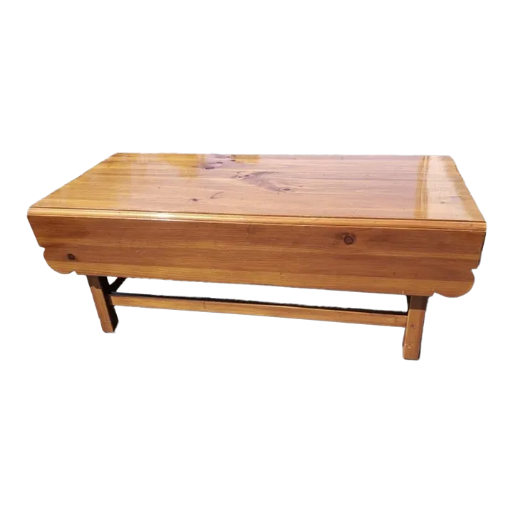 Ethan Allen Mid-Century Pine Drop Leaf Cocktail Table | Chairish