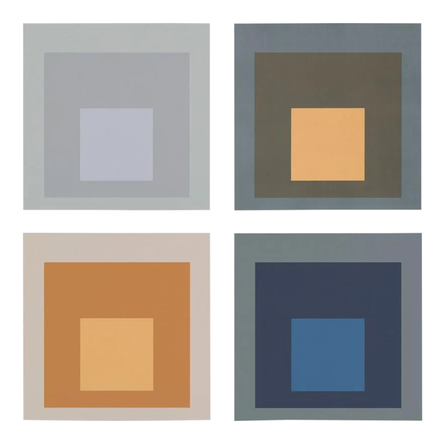 Modern Color Squares, Set of 4, Unframed Artwork | Chairish