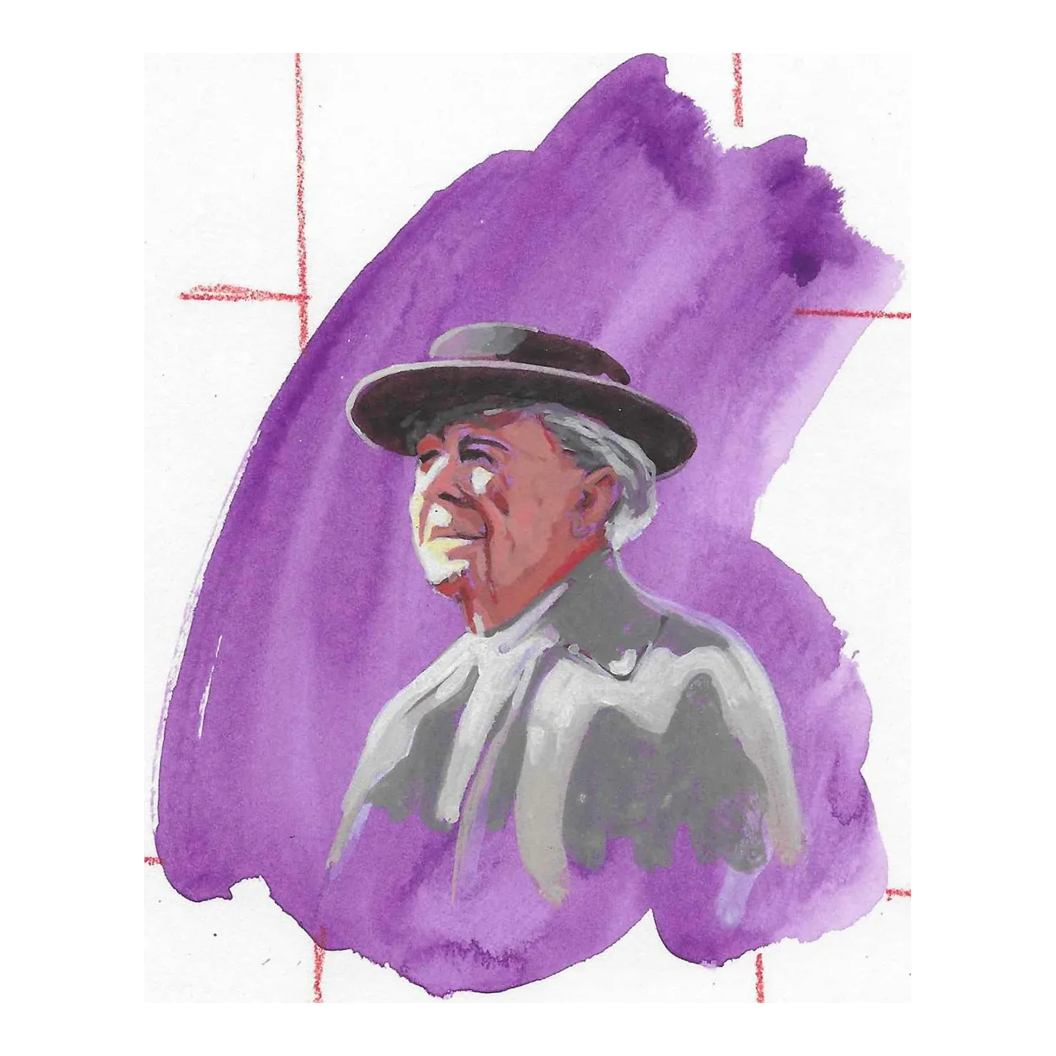 1980s Frank Lloyd Wright Portrait by Mary Jane Lunde | Chairish