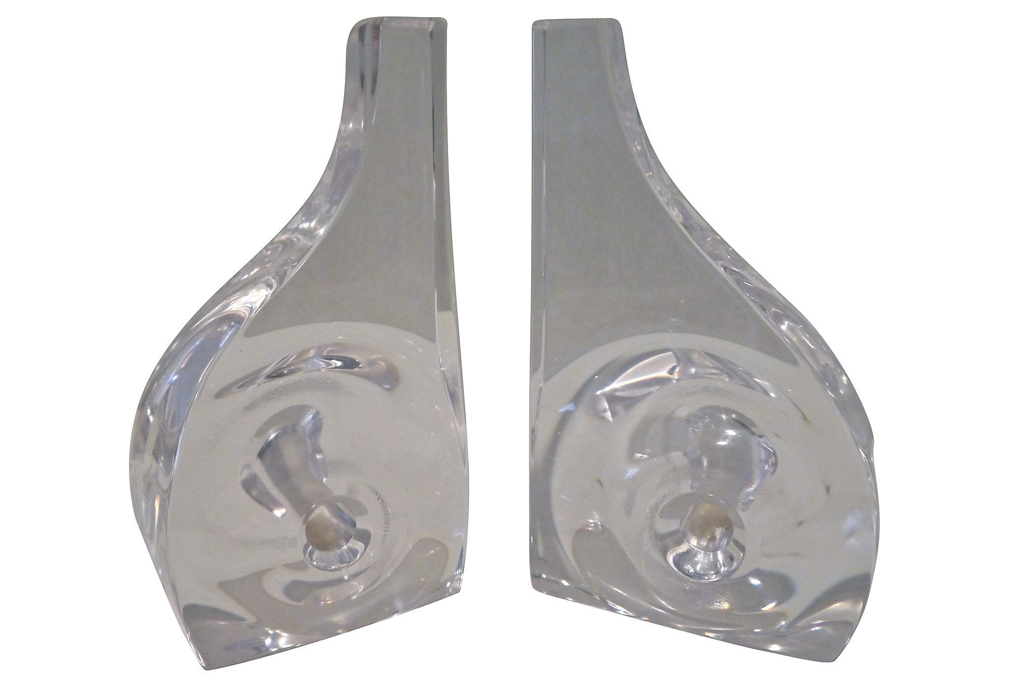 Sculptural Lucite Bookends - Pair | Chairish