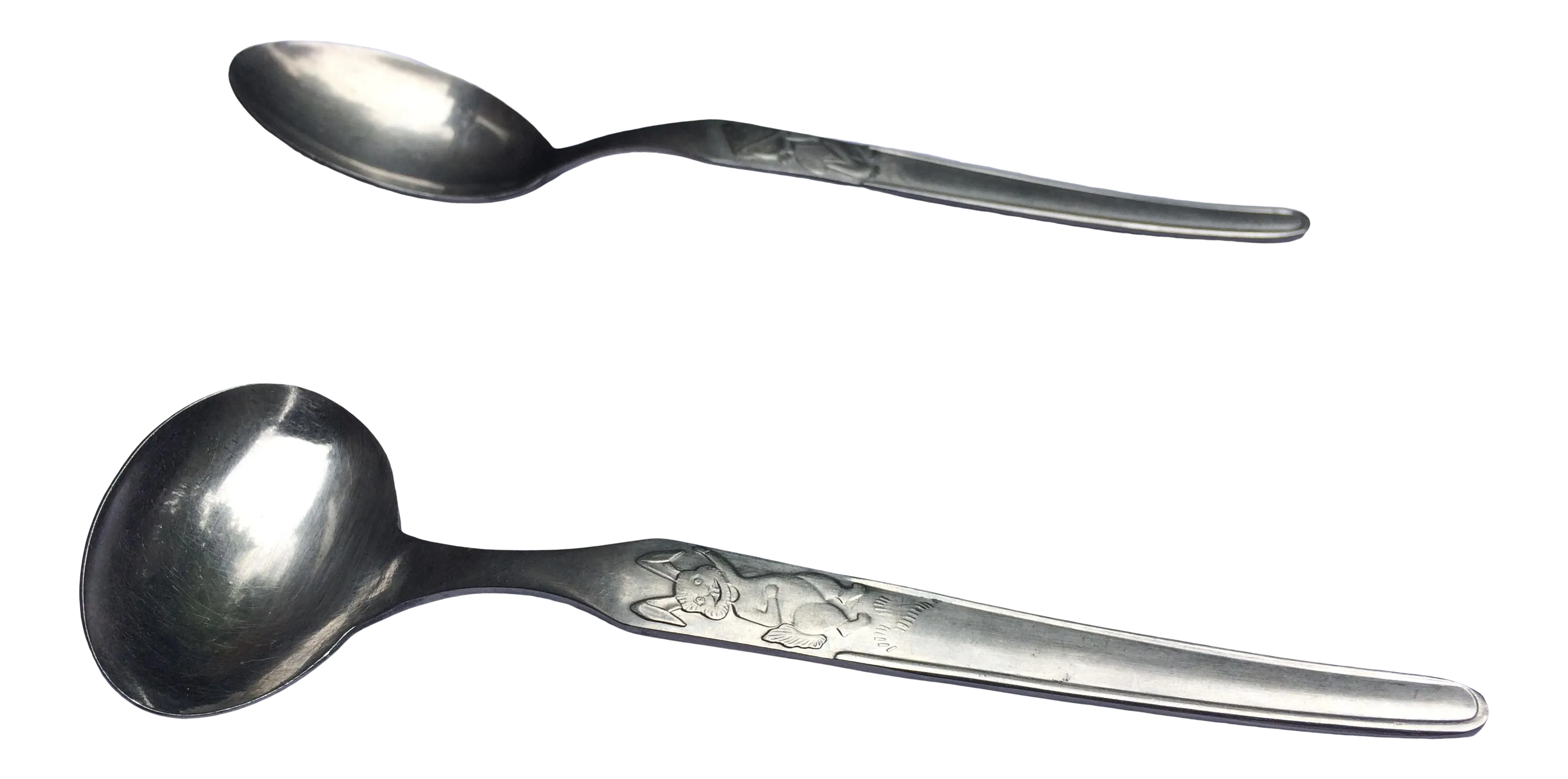 Mid-Century Modern Stainless Steel Baby / Infant Feeding Spoons - Set ...