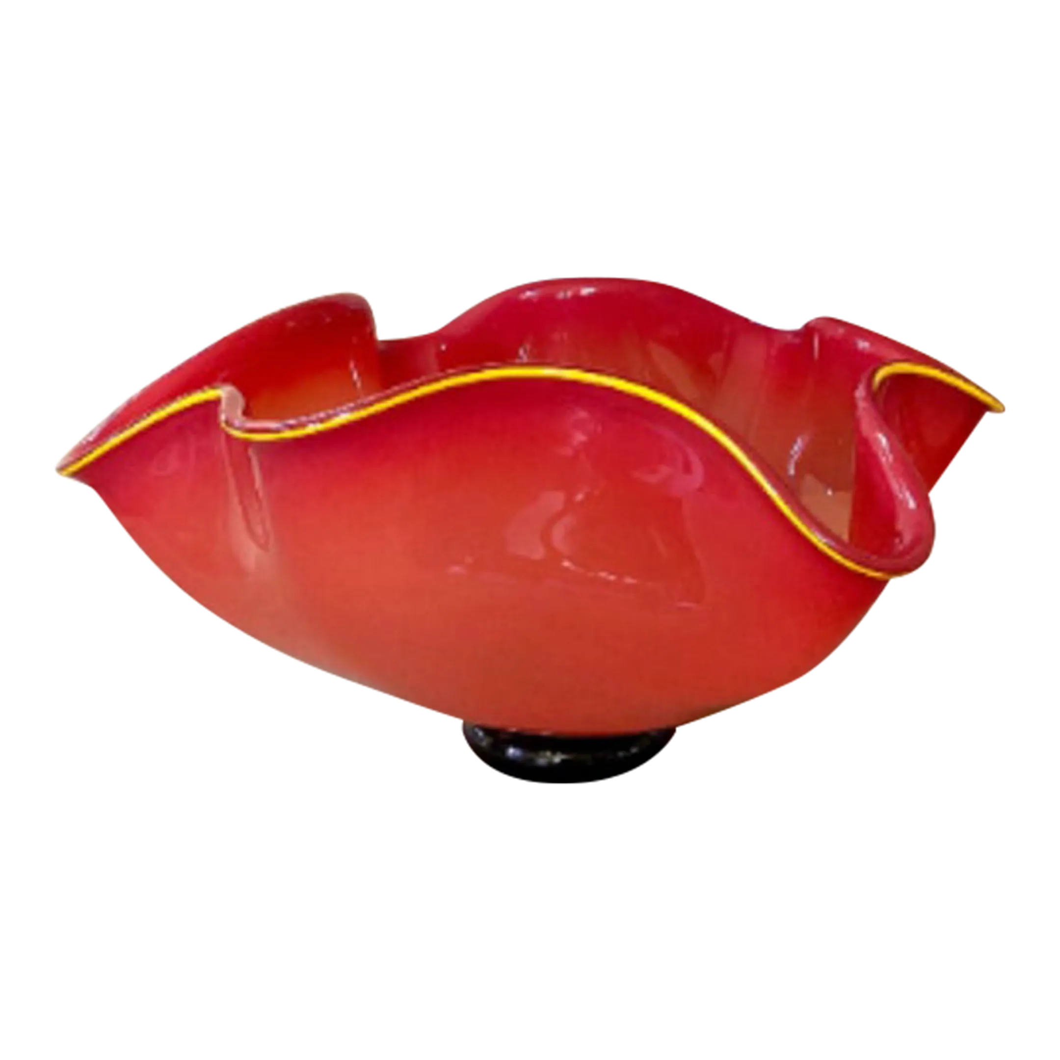 Corradetti Hand Blown Ruffled Edge Art Glass Bowl by Anthony Corradetti ...