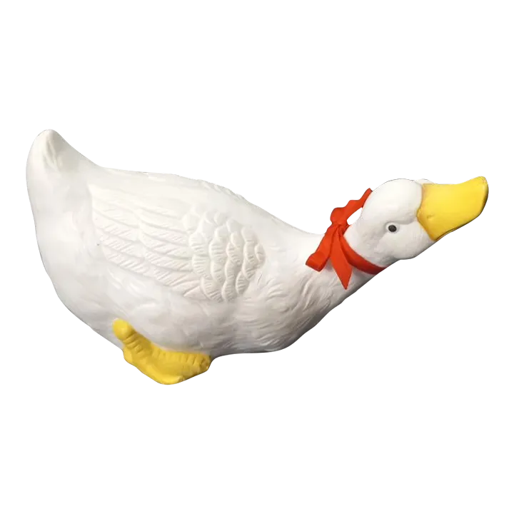 1970s White Matte Finish Ceramic Duck Figurine | Chairish