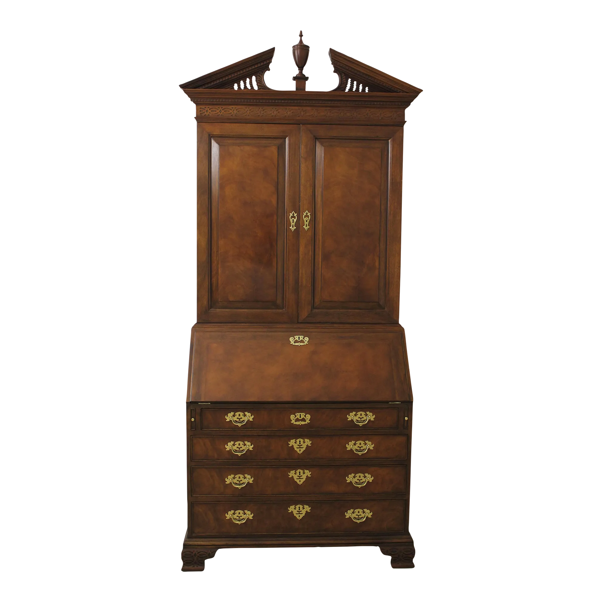 Baker Chippendale Historic Charleston Mahogany Secretary Desk | Chairish
