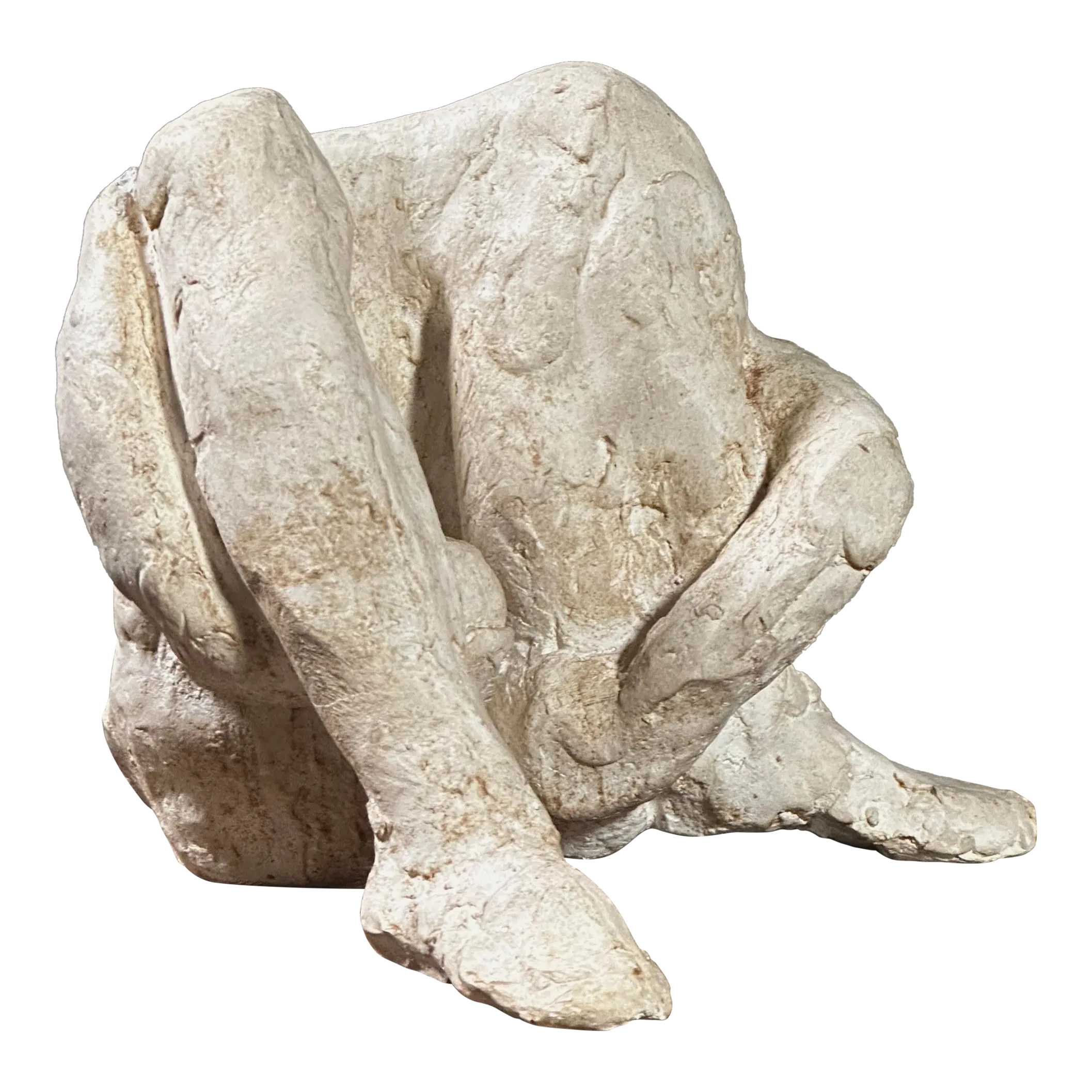 Vintage Abstract Expressionist Seated Figurative Plaster Sculpture ...