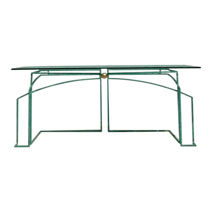 Late 20th Century Vintage Postmodern Patinated Wrought Iron Console ...