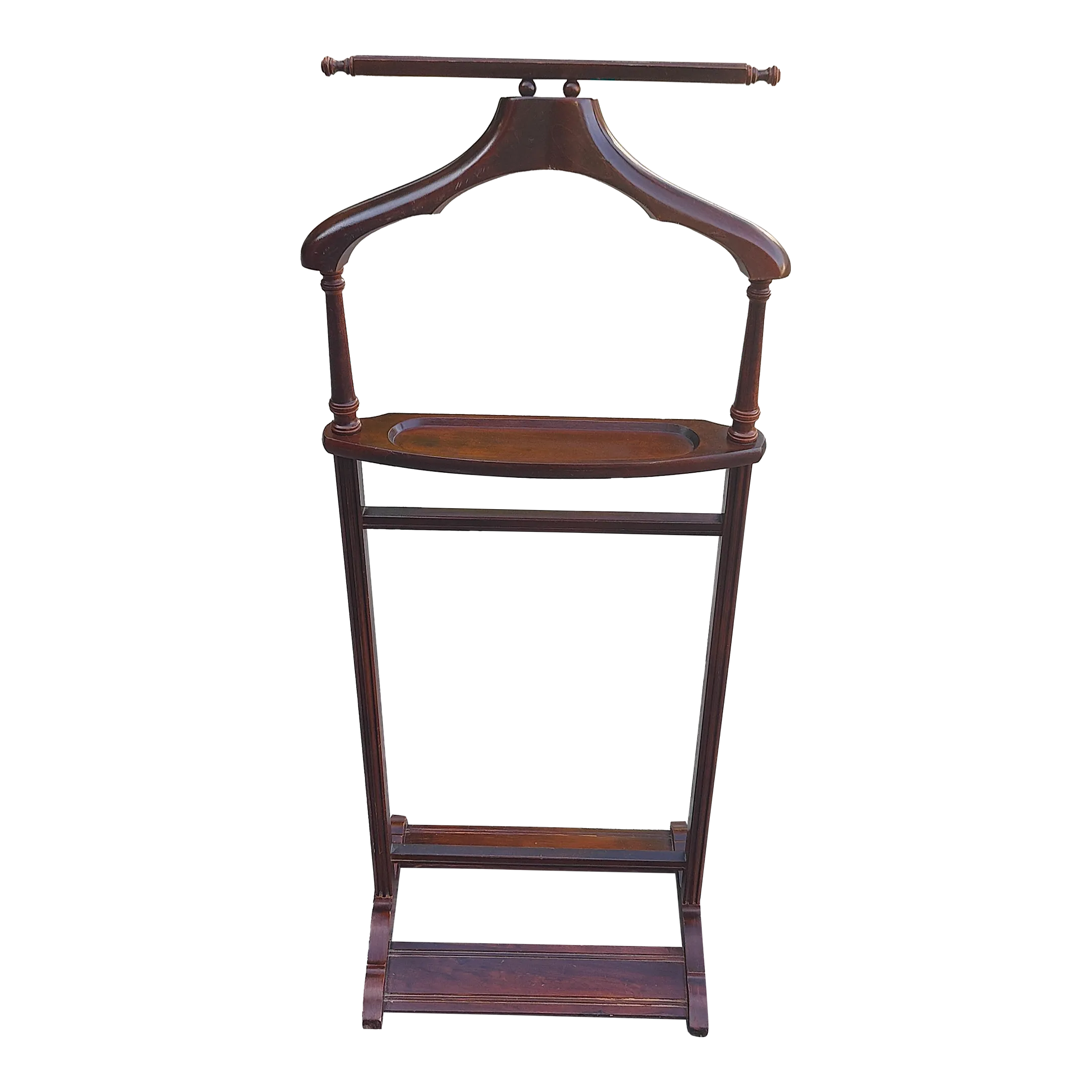 Mid 20th Century Vintage Suit Valet Solid Wood Suit Butler | Chairish