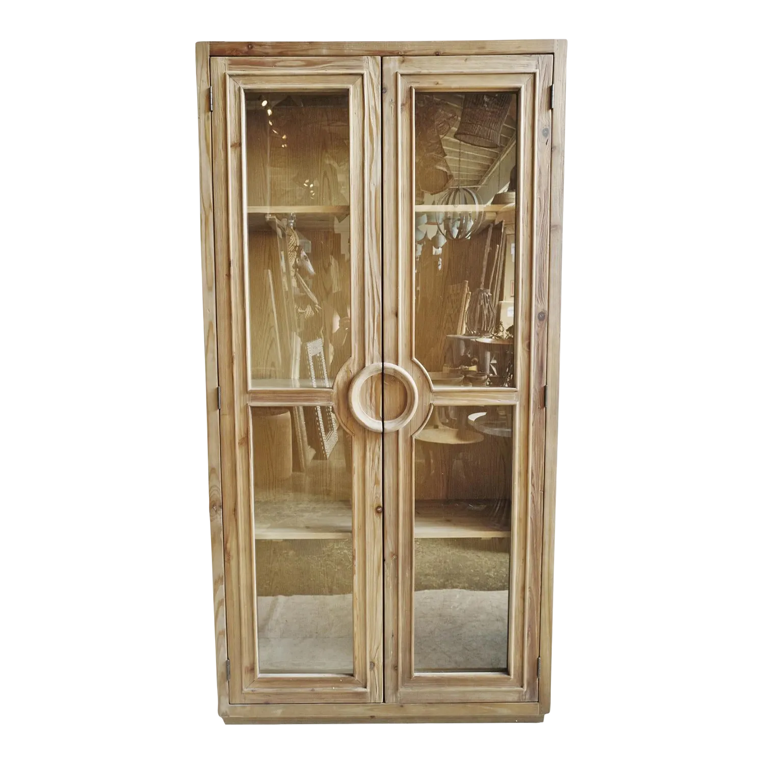 Sutton Salvaged Wood Display Cabinet | Chairish