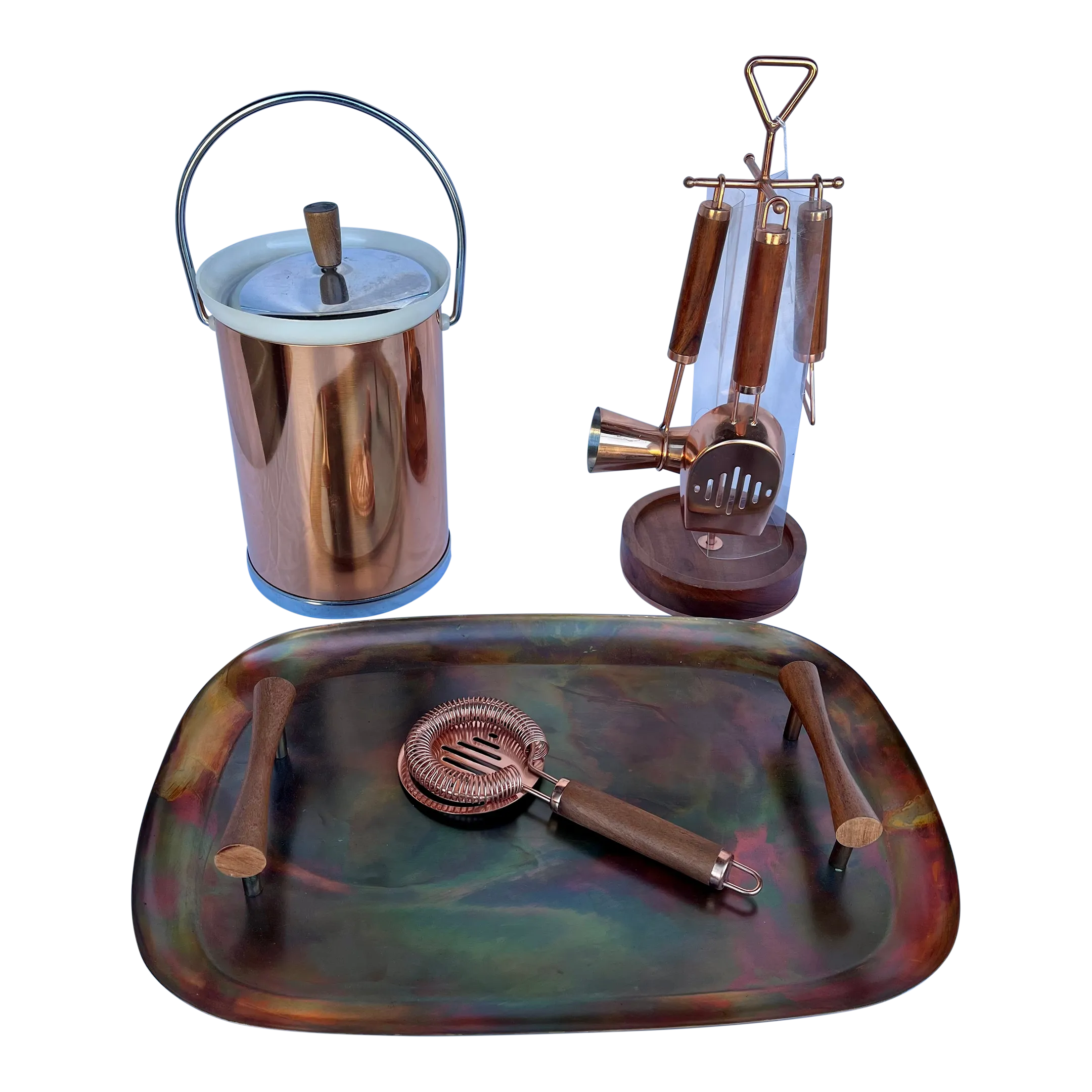 Vintage Copper Cocktail Serving Set- 7 Pieces | Chairish