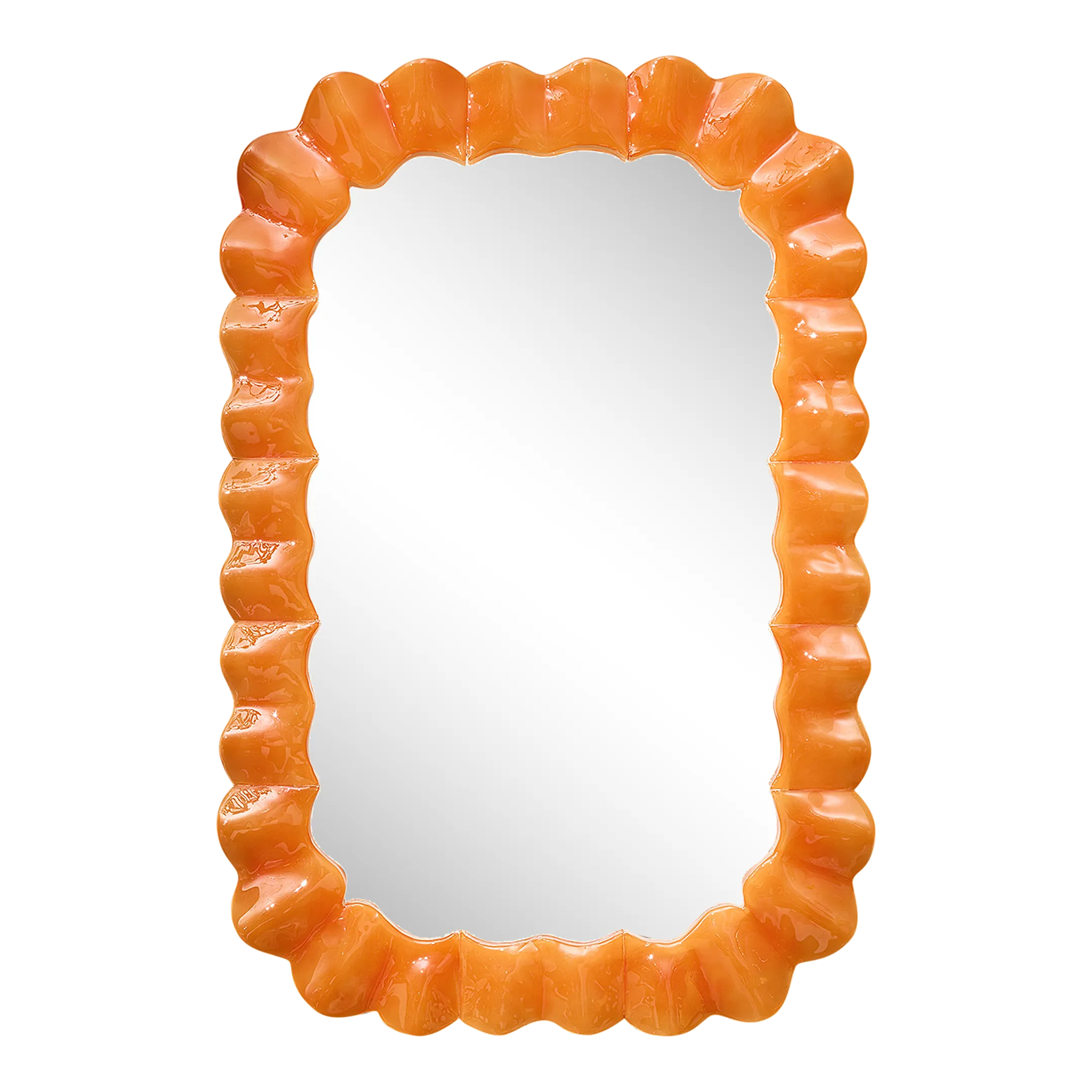 Murano Glass Orange Mirror | Chairish